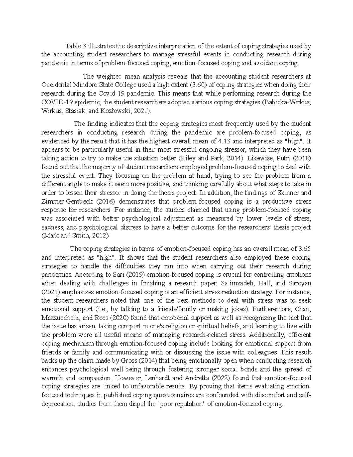 I am sharing 'Table 3' with you - Table 3 illustrates the descriptive ...