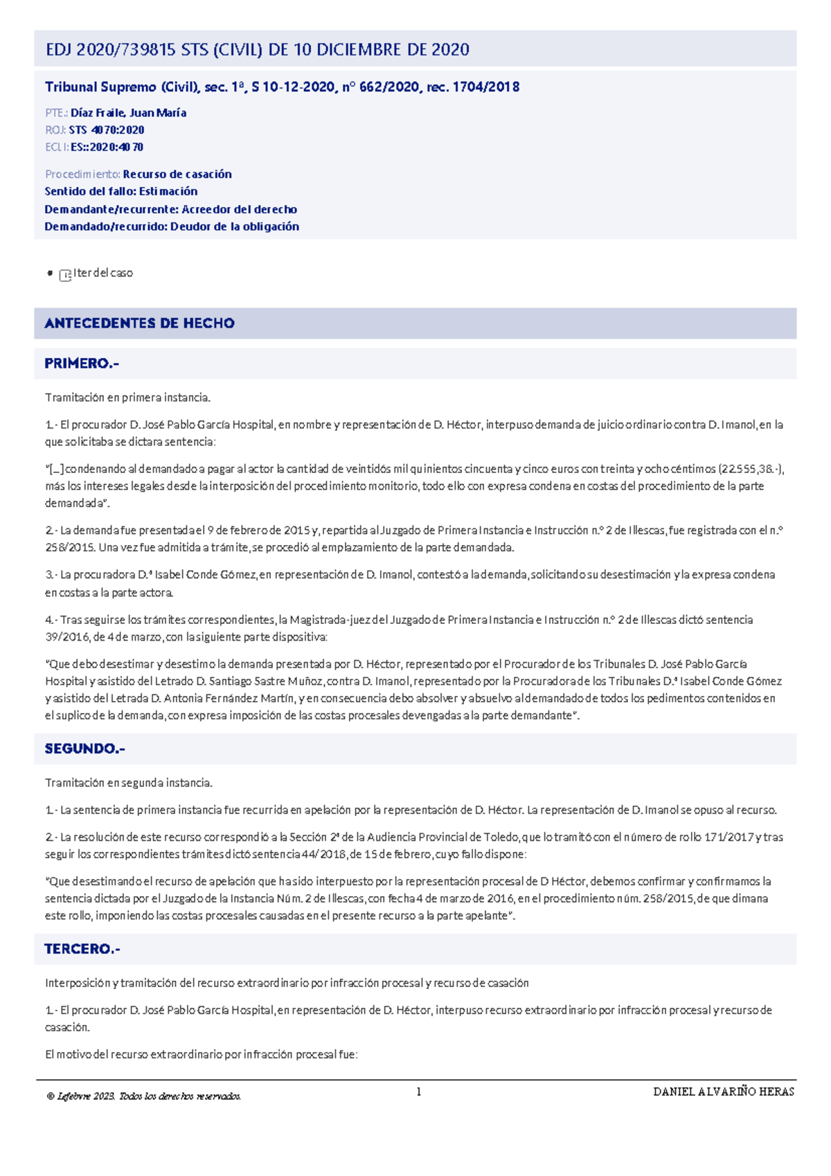 STS 662-2020(Civil) de 10 diciembre de 2020 - Iter del caso ...