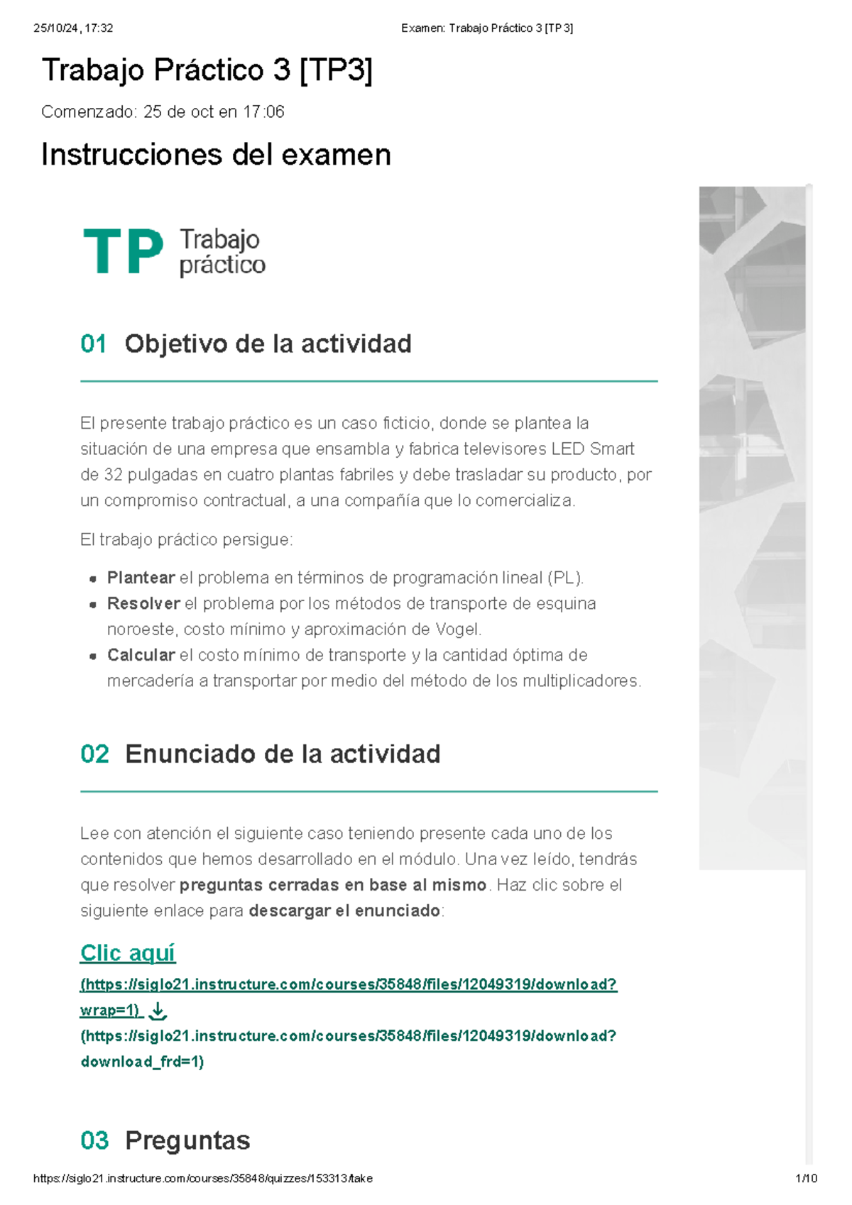 Examen Trabajo Práctico 3 [TP3] mateeee 100% - Trabajo Práctico 3 [TP3 ...