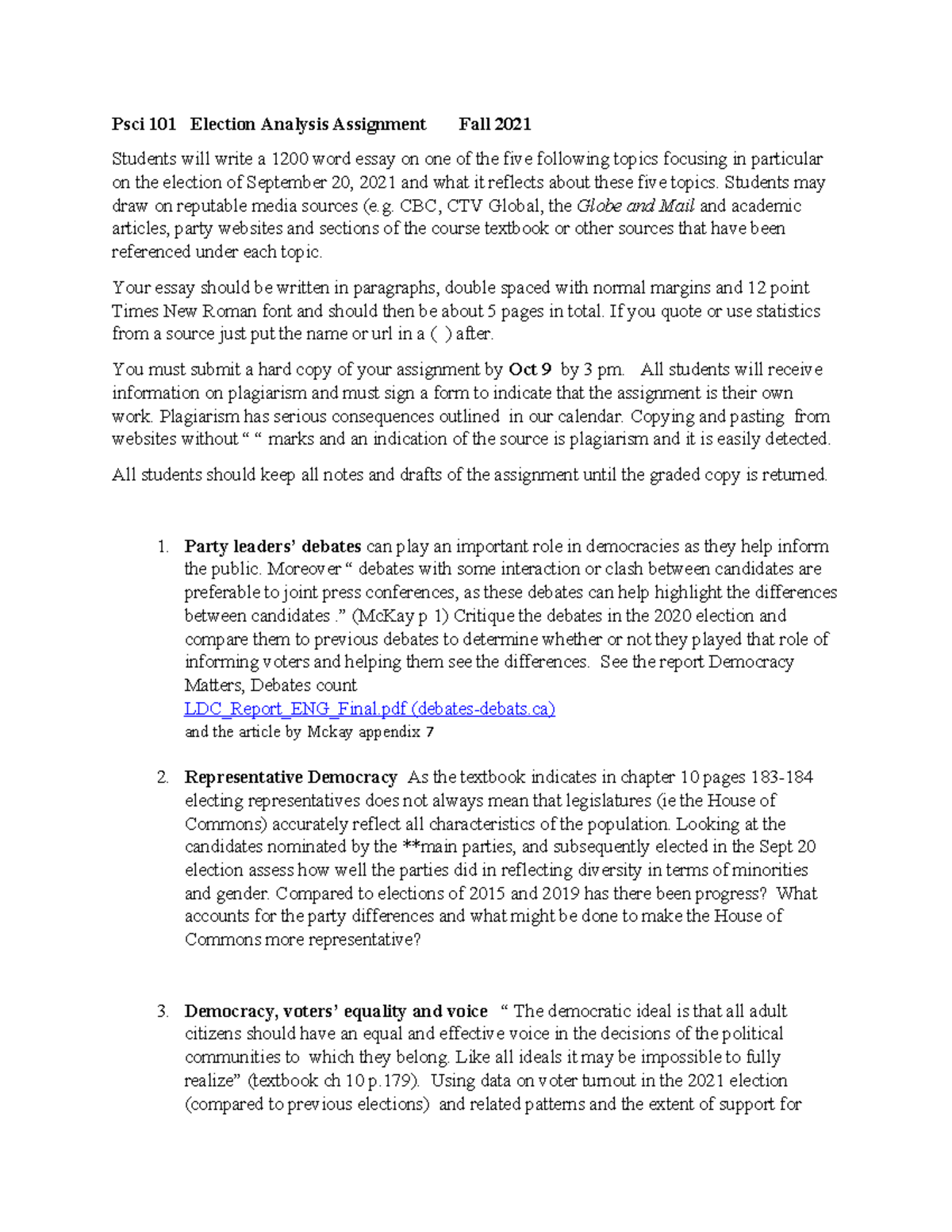 Election analysis assgnment fall 2021 - Psci 101 Election Analysis ...