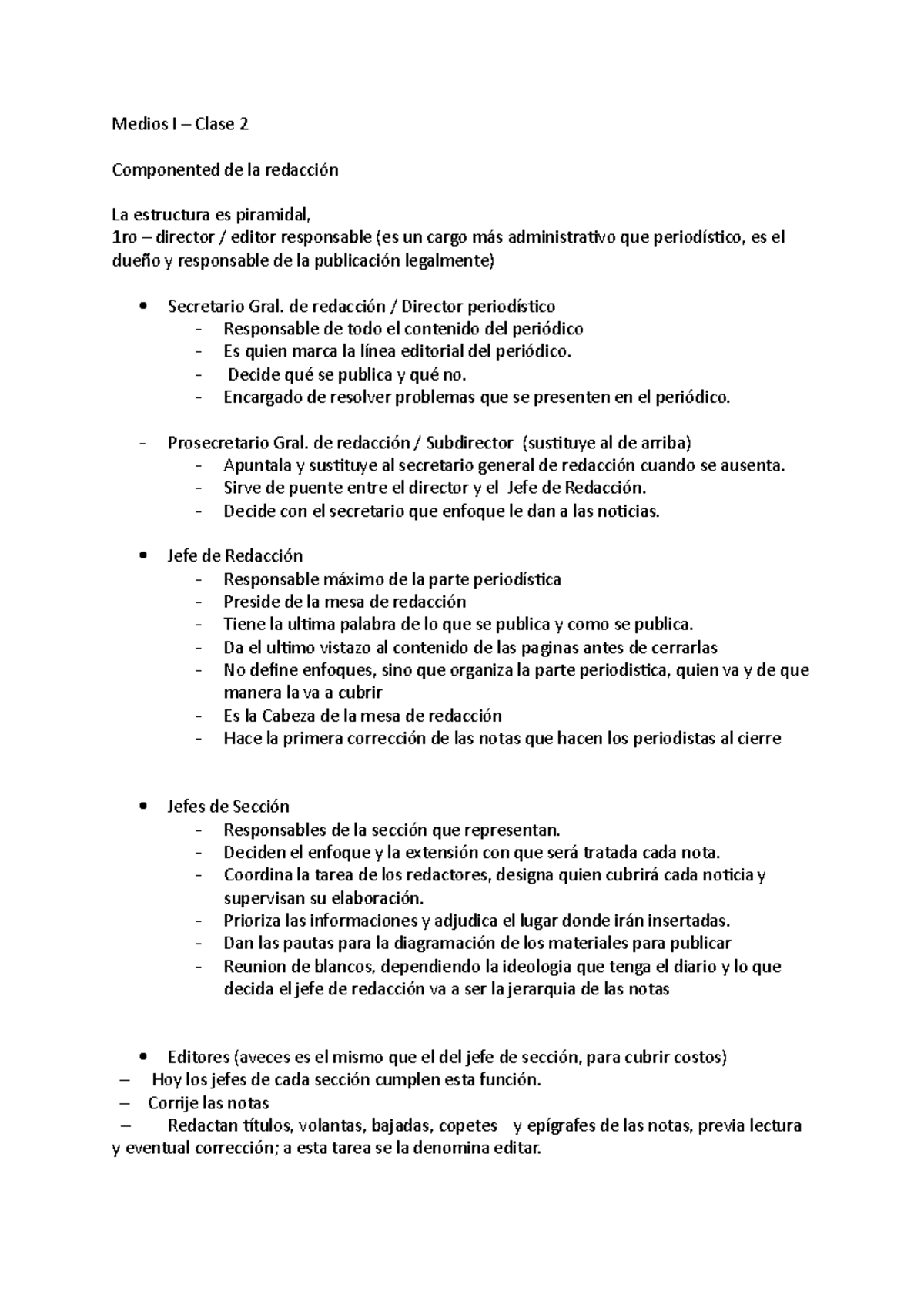 Medios I - elementos para textuales y redaccion - Medios I – Clase 2 ...
