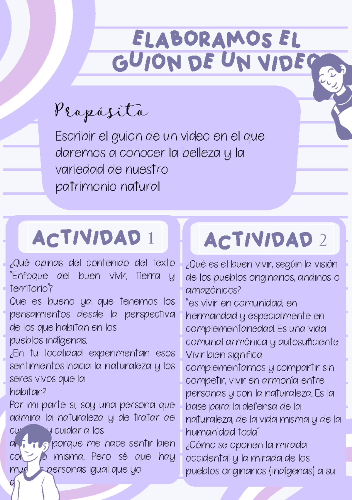 Elaboramos EL Guion DE UN Video - PropÛsito Escribir el guion de un ...
