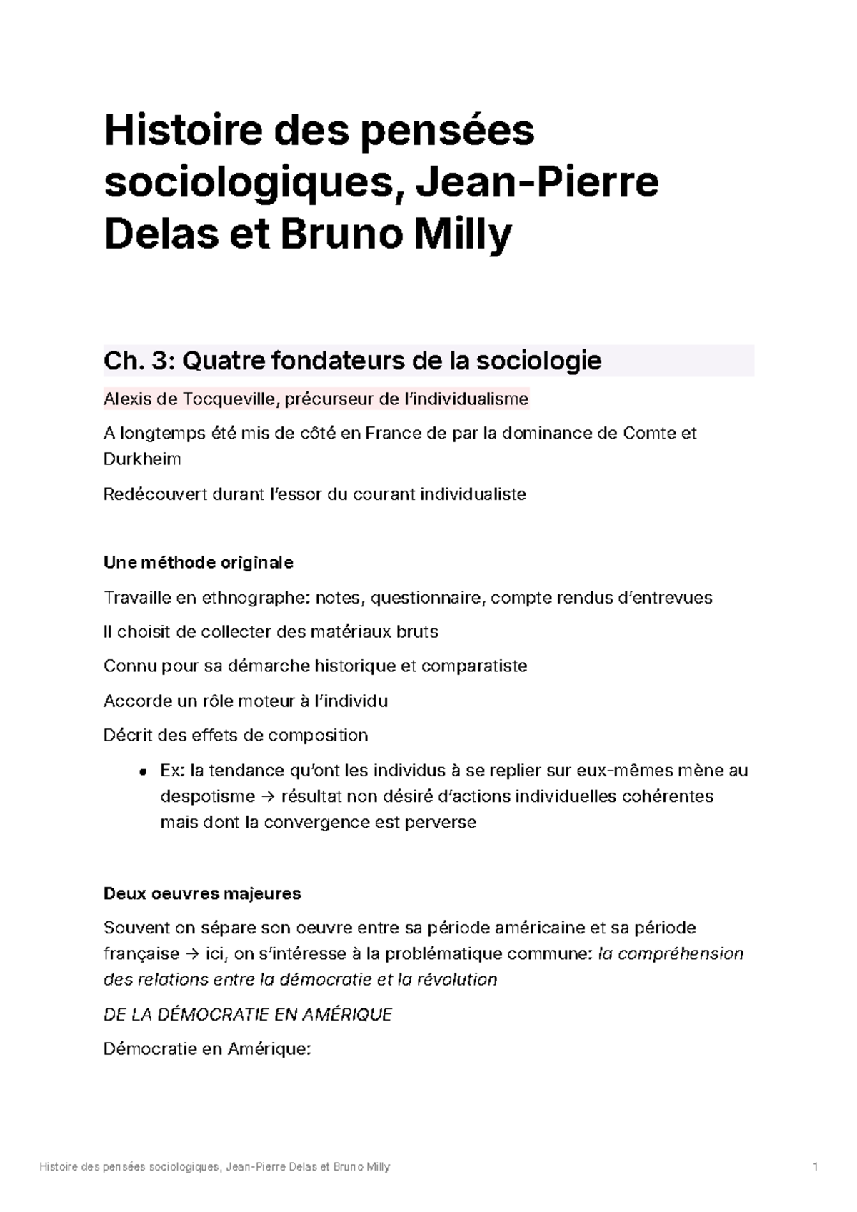 Histoire pensées socio - Histoire des pensées sociologiques, Jean ...