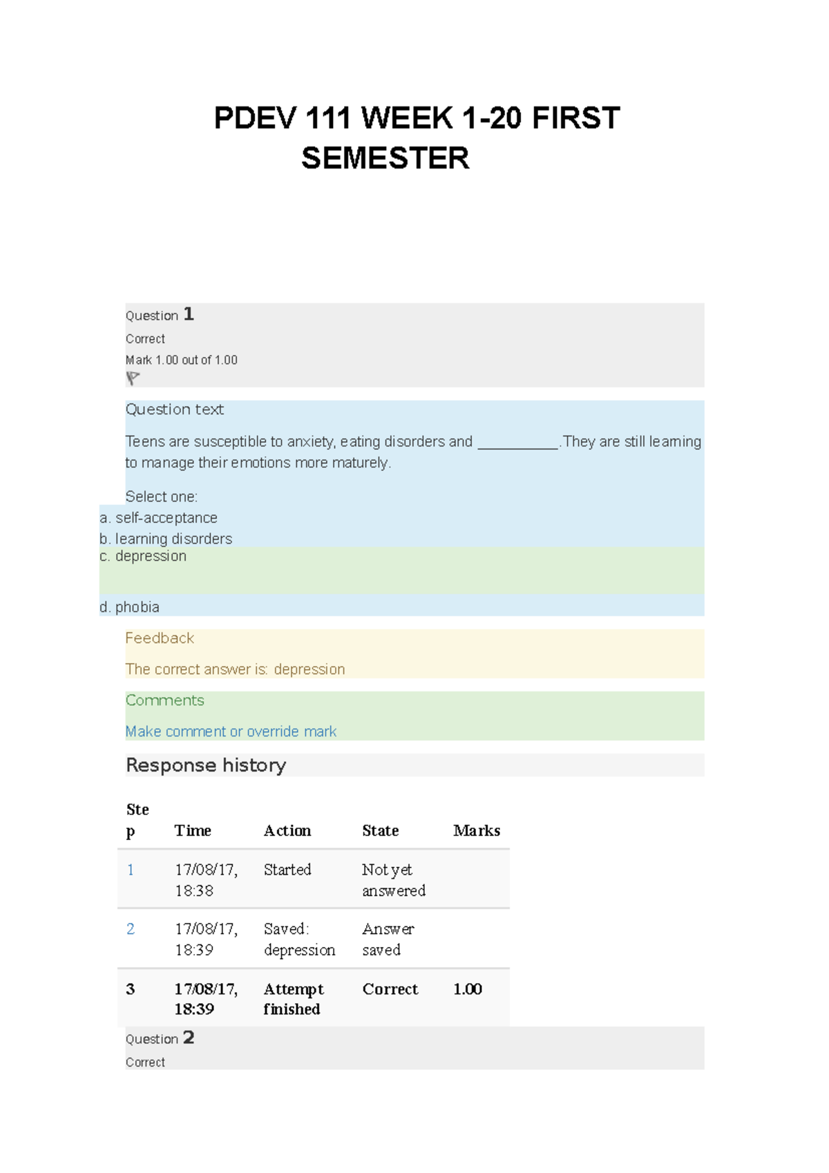 Pdev 111 Week 1 20 1st Semester Pdev 111 Week 1 20 First Semester Question 1 Correct Mark 1 5391