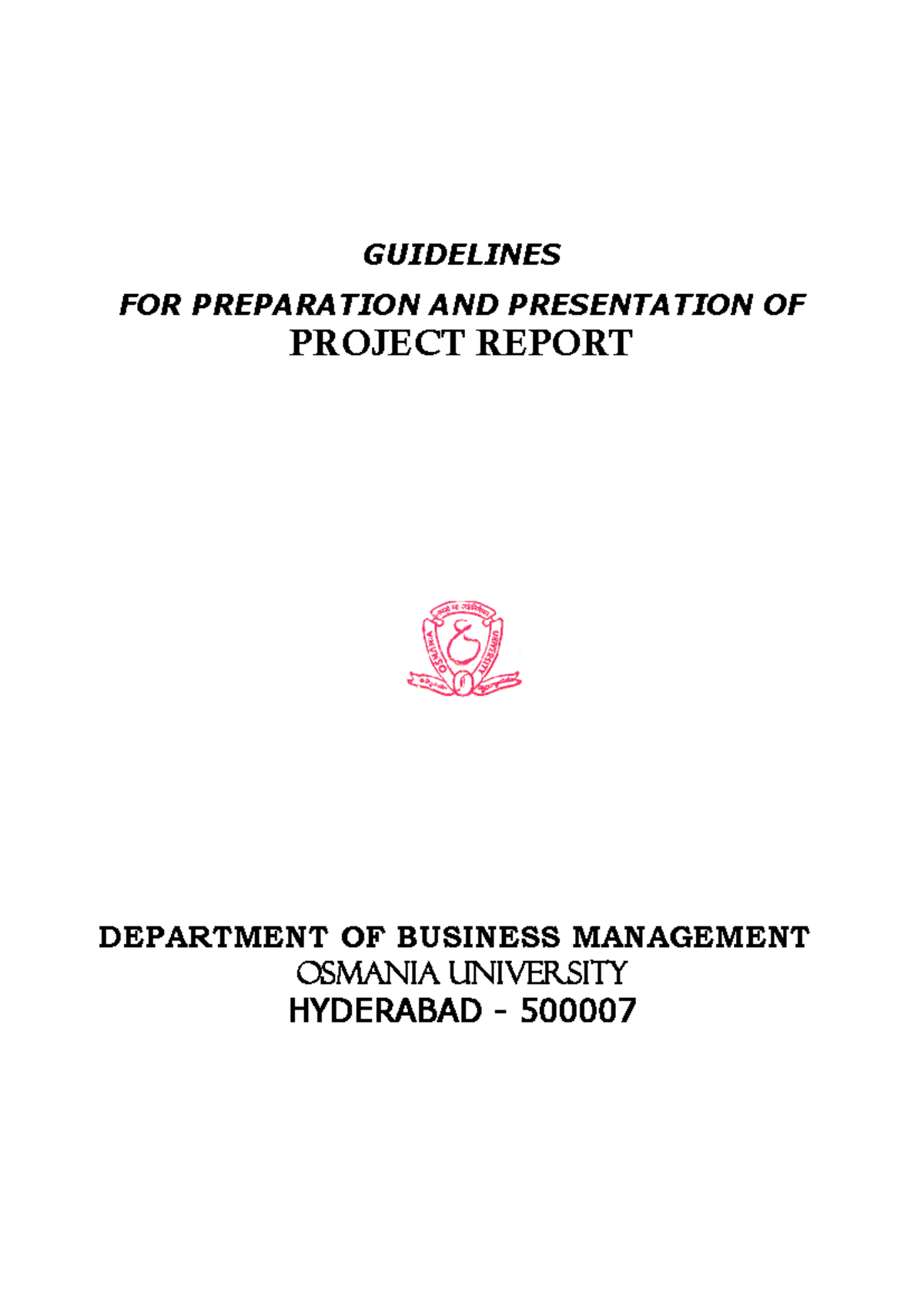 Project guidelines (2) - GUIDELINES FOR PREPARATION AND PRESENTATION OF ...