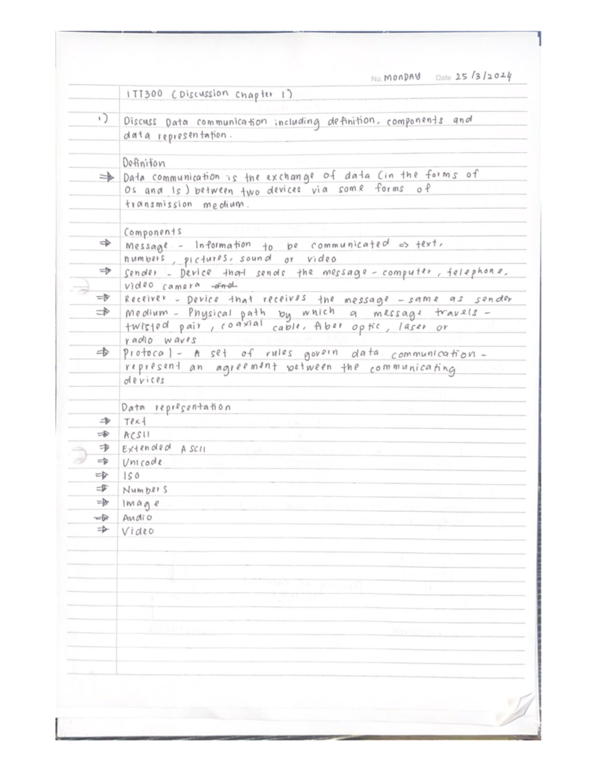 Discussion Chapter 1 ITT300 - No. MONDAY Date ITT300 (Discussion ...