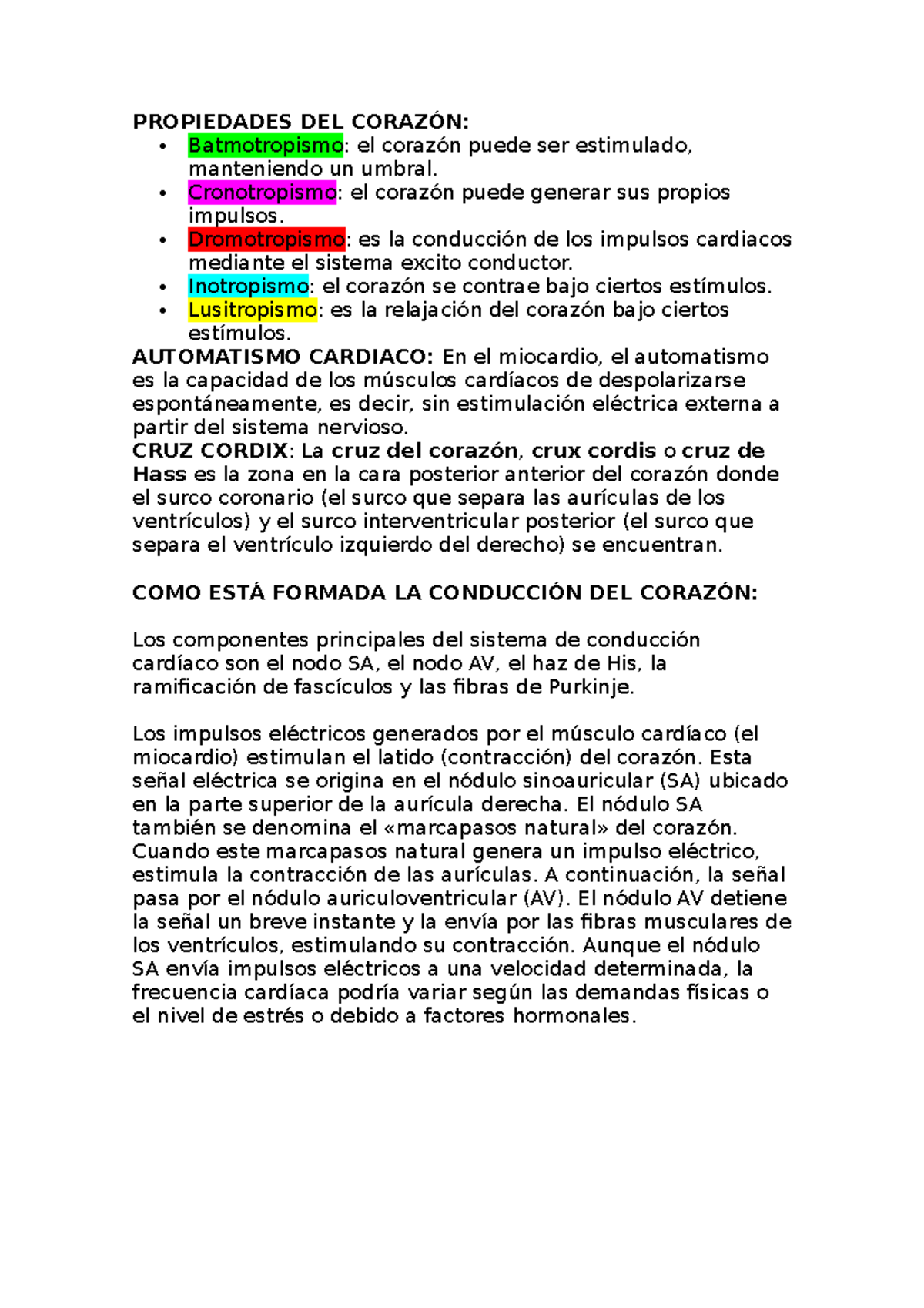 Cardiovascular - Cardiolog - PROPIEDADES DEL CORAZÓN: Batmotropismo: el ...