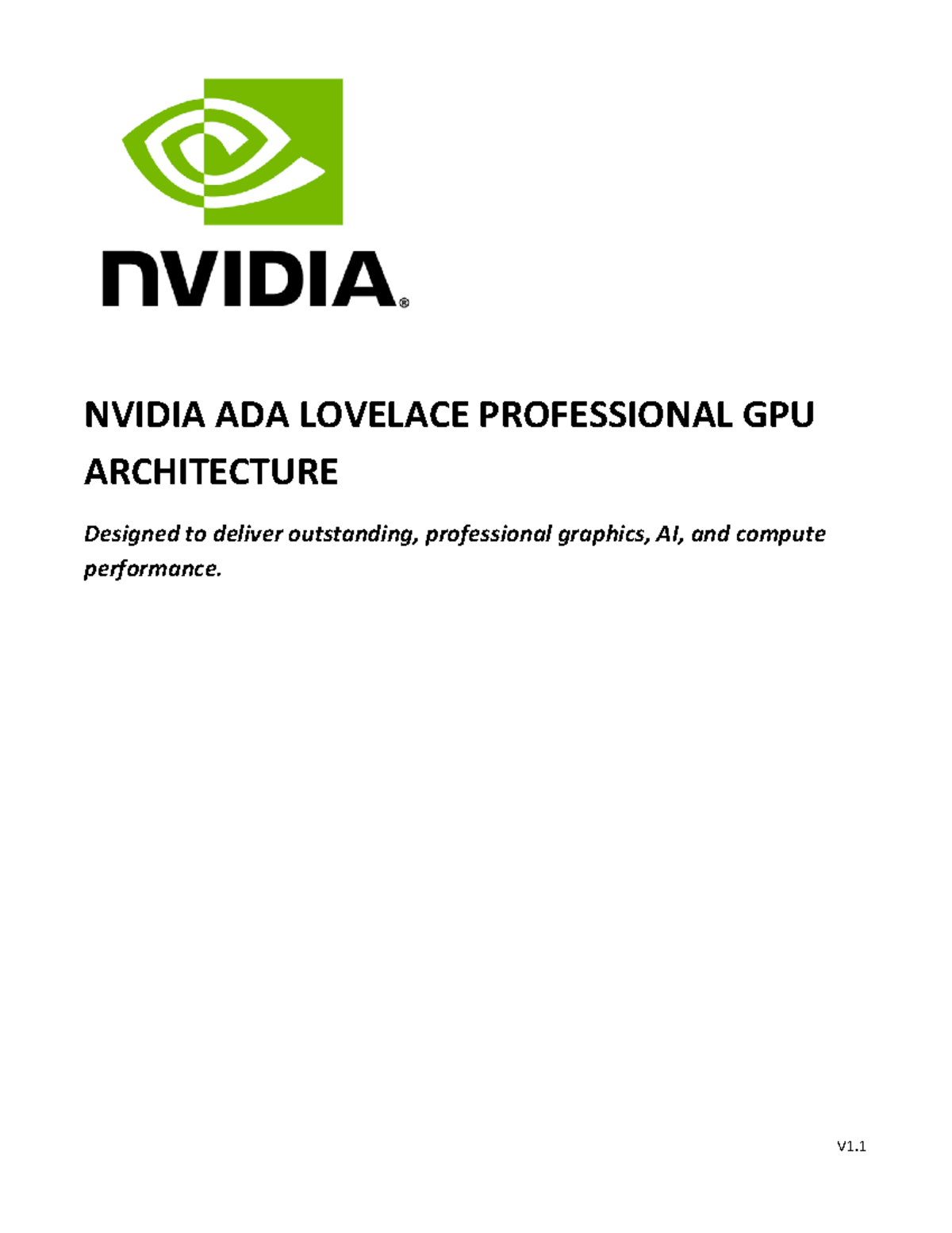 Nvidia-ADA-GPU- Proviz-Architecture-Whitepaper 1 - V1. NVIDIA ADA LOVELACE PROFESSIONAL GPU ...