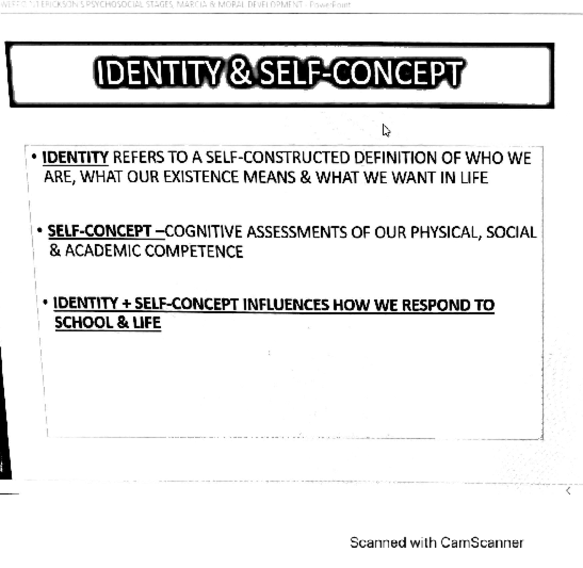 Identity and Self Concept - MORAL DEVELOPMENT PowerPoint IDENTITY ...