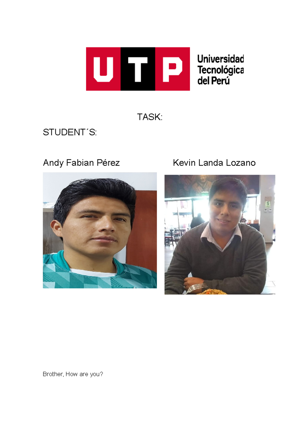 TASK - WEEK 07 Describiendo A MI Familia - TASK: STUDENT ́S: Andy ...