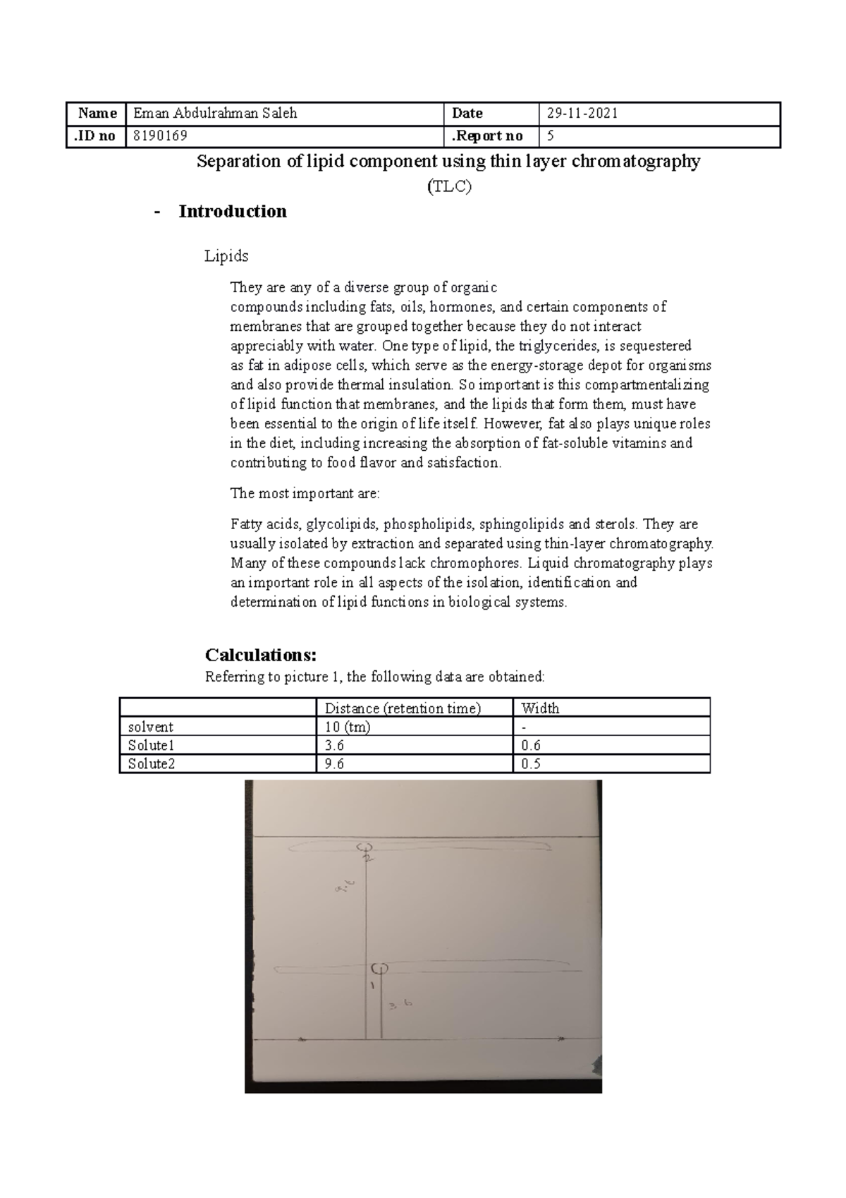 Instrumental report 5 - Name Eman Abdulrahman Saleh Date 29-11- .ID no ...