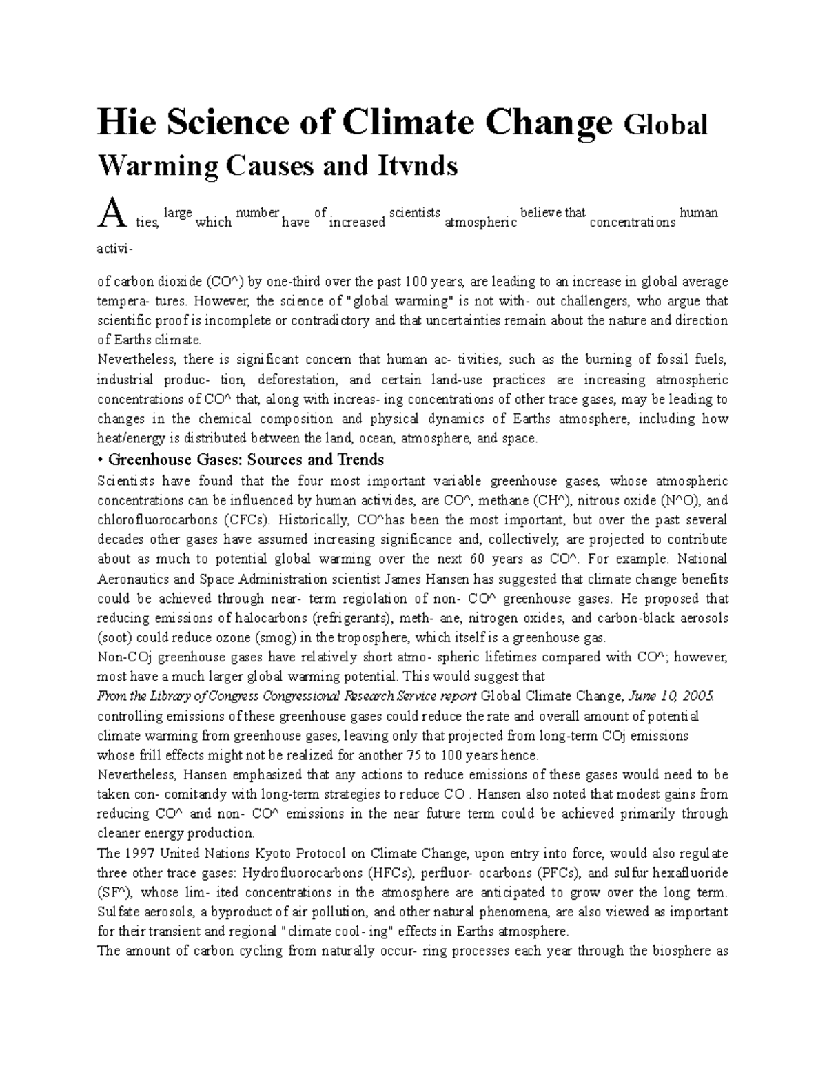 The Science of Climate Change Global WArming Causes and Trends - Hie ...