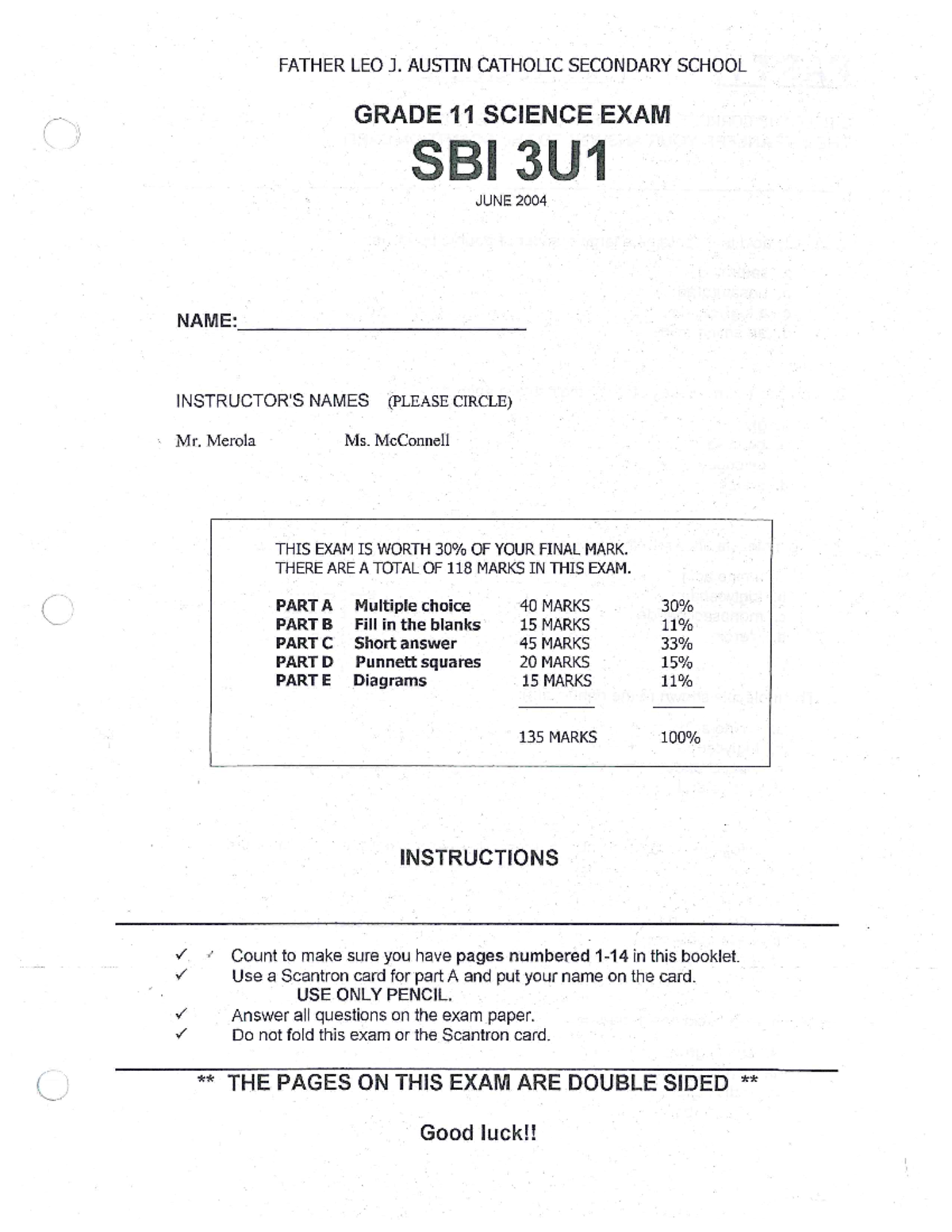 Exam #1 - An example of a test - Studocu