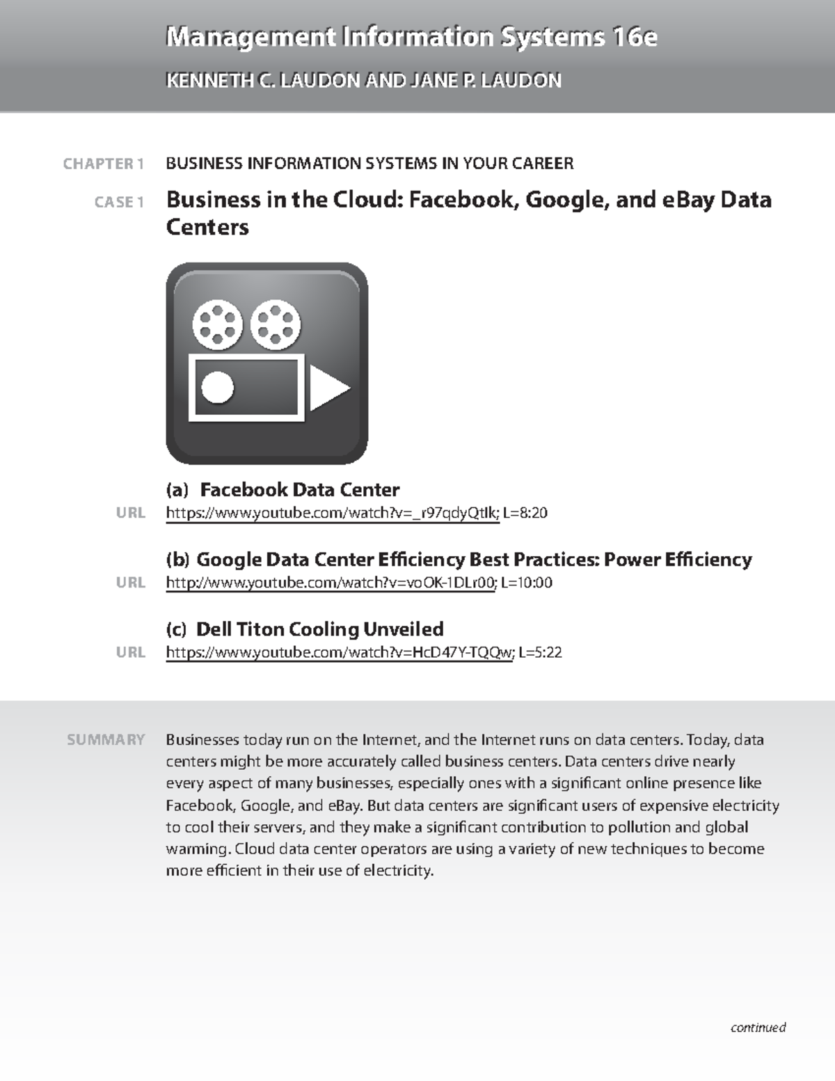 MIS16 CH01 Case1 Cloud - Management Information Systems 16e KENNETH C ...