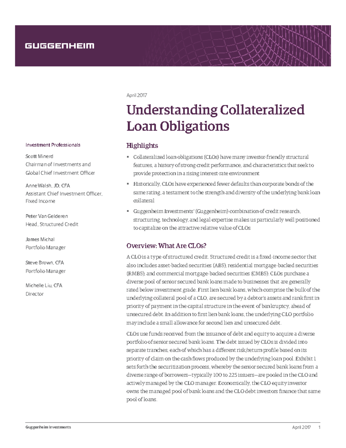 CLO 3 - April 2017 Understanding Collateralized Loan Obligations ...
