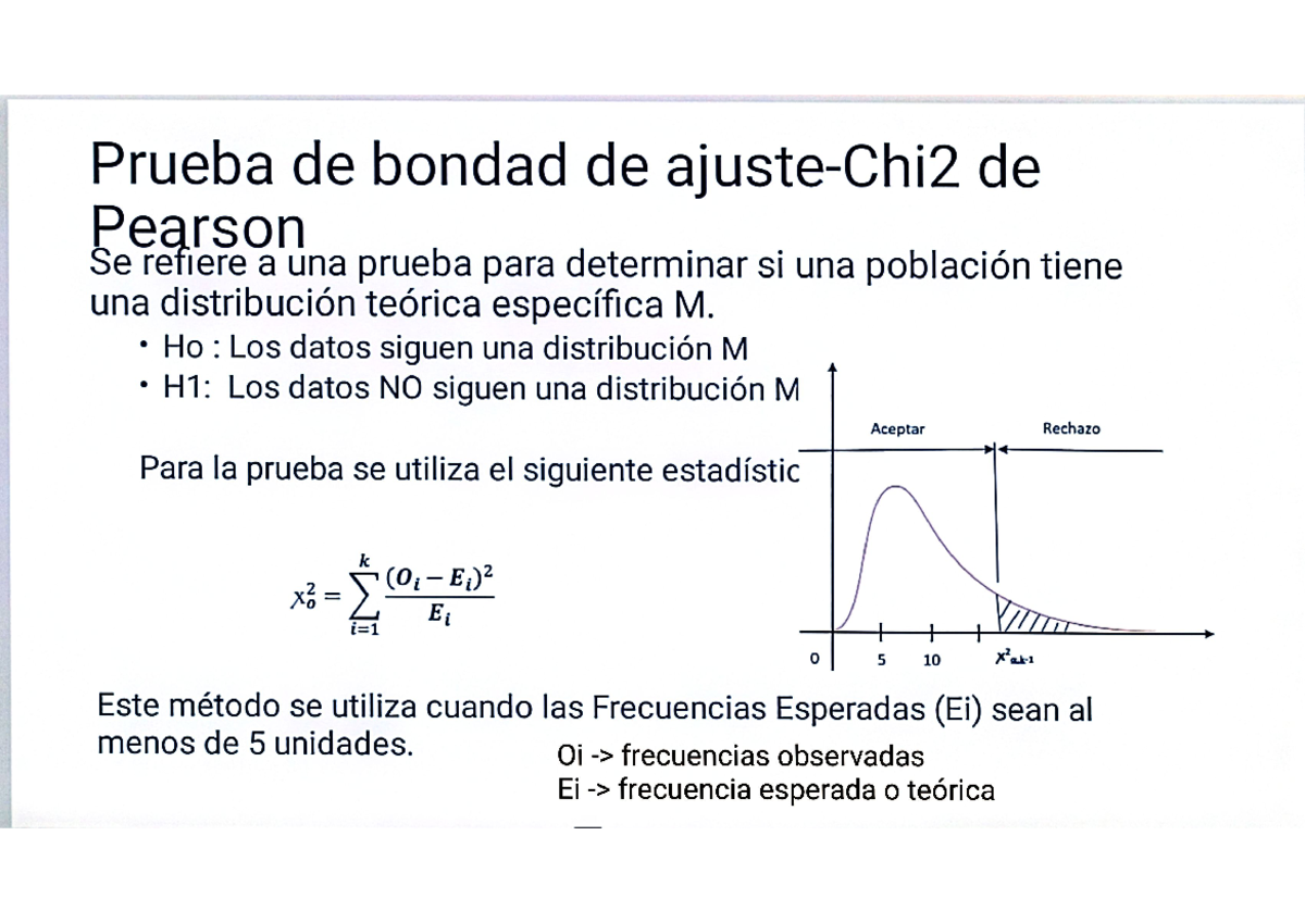 Prob. Estadística, Viernes 25 de Octubre - Prueba de bondad de de ...