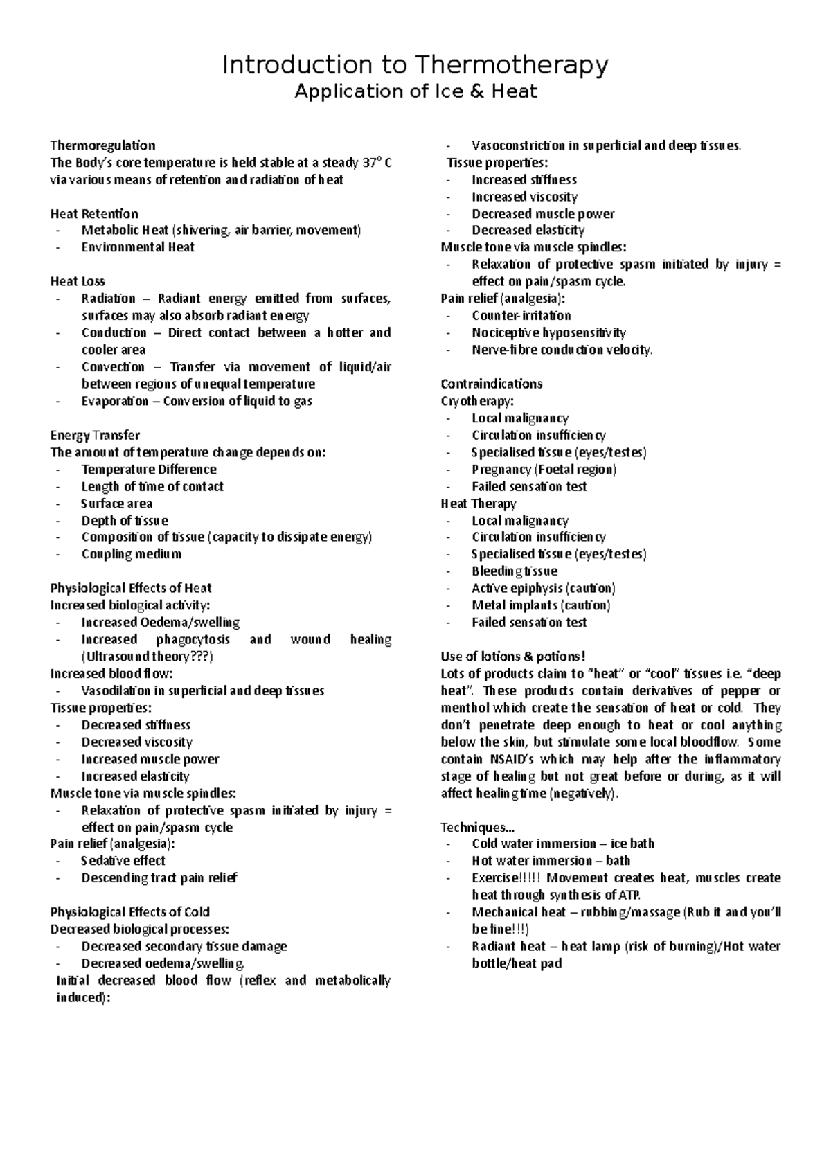 11.0 Introduction to Thermotherapy - Introduction to Thermotherapy ...