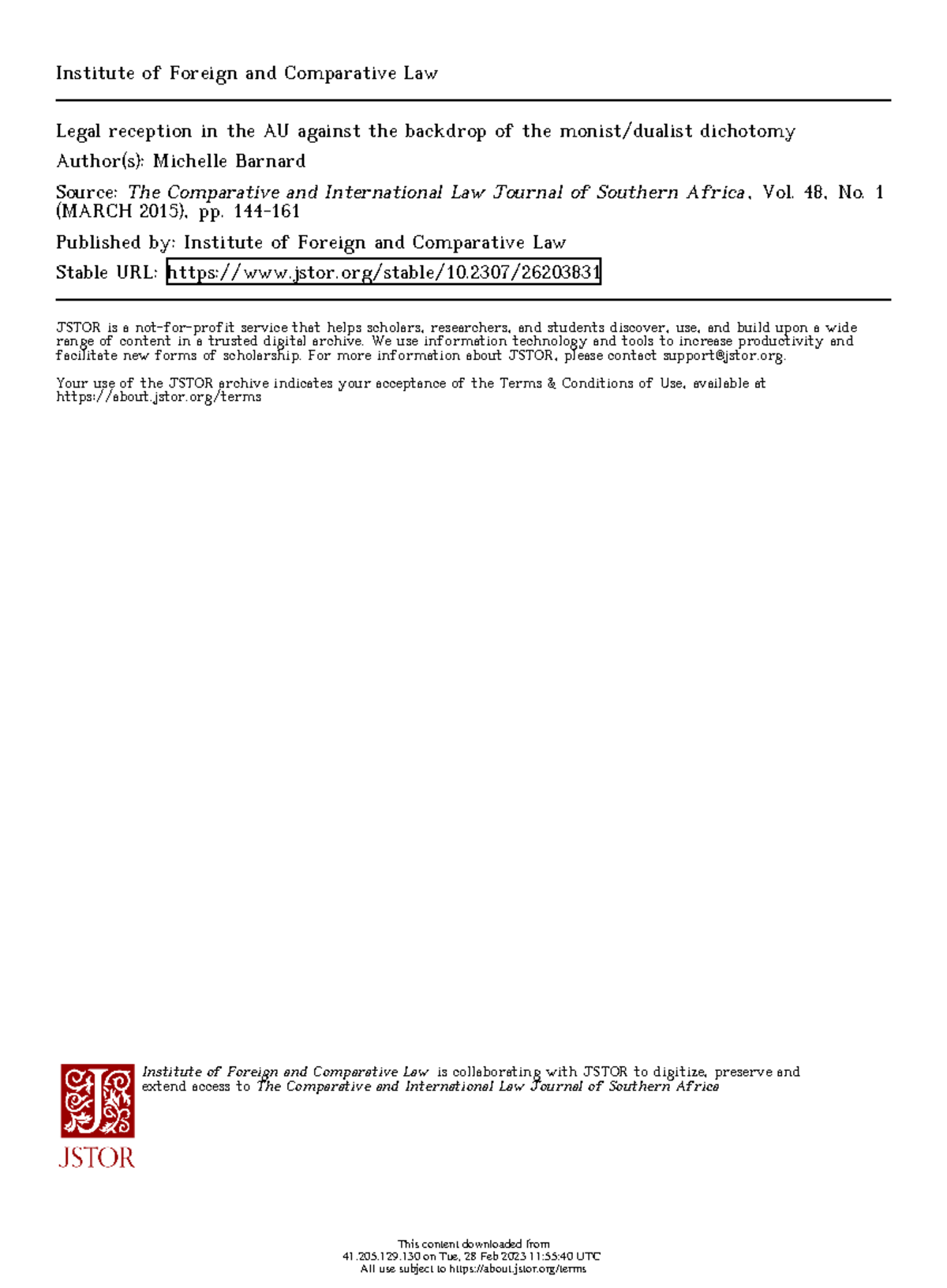 Barnard Monist and dualist distinction in international law - Institute ...