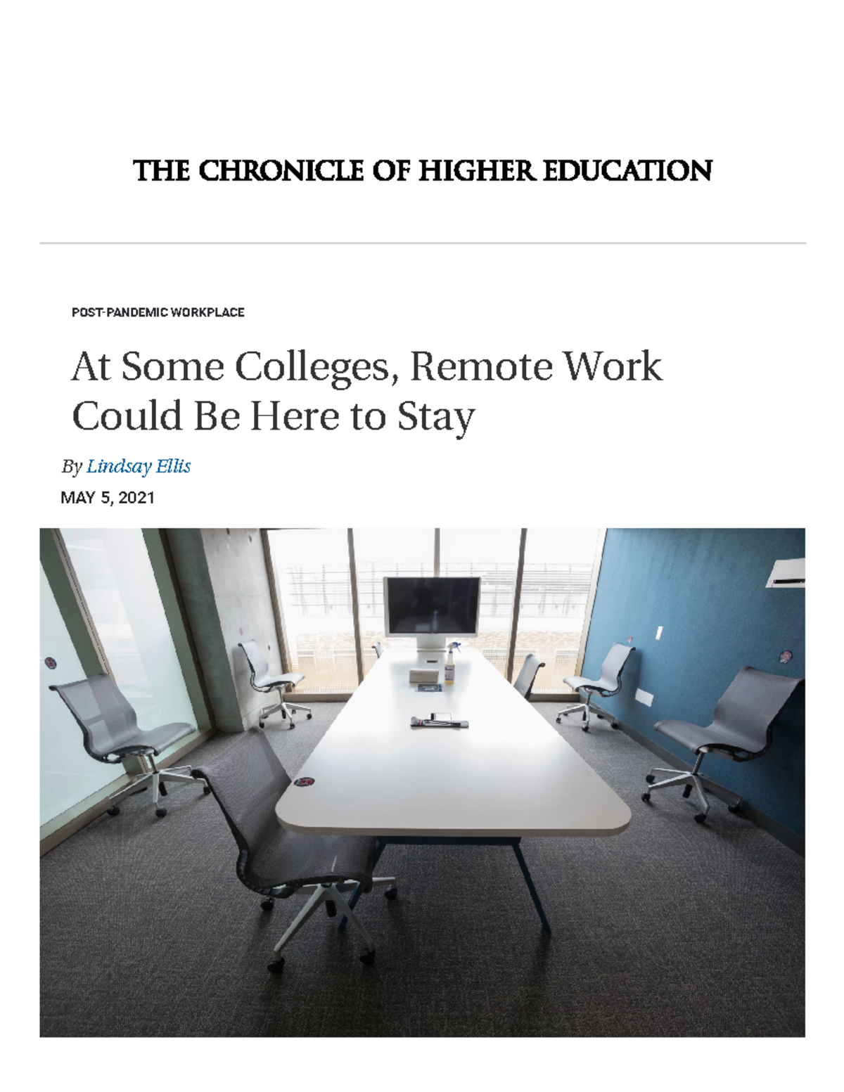 Chronicle At Some Colleges, Remote Work Could Be Here to Stay - POST ...