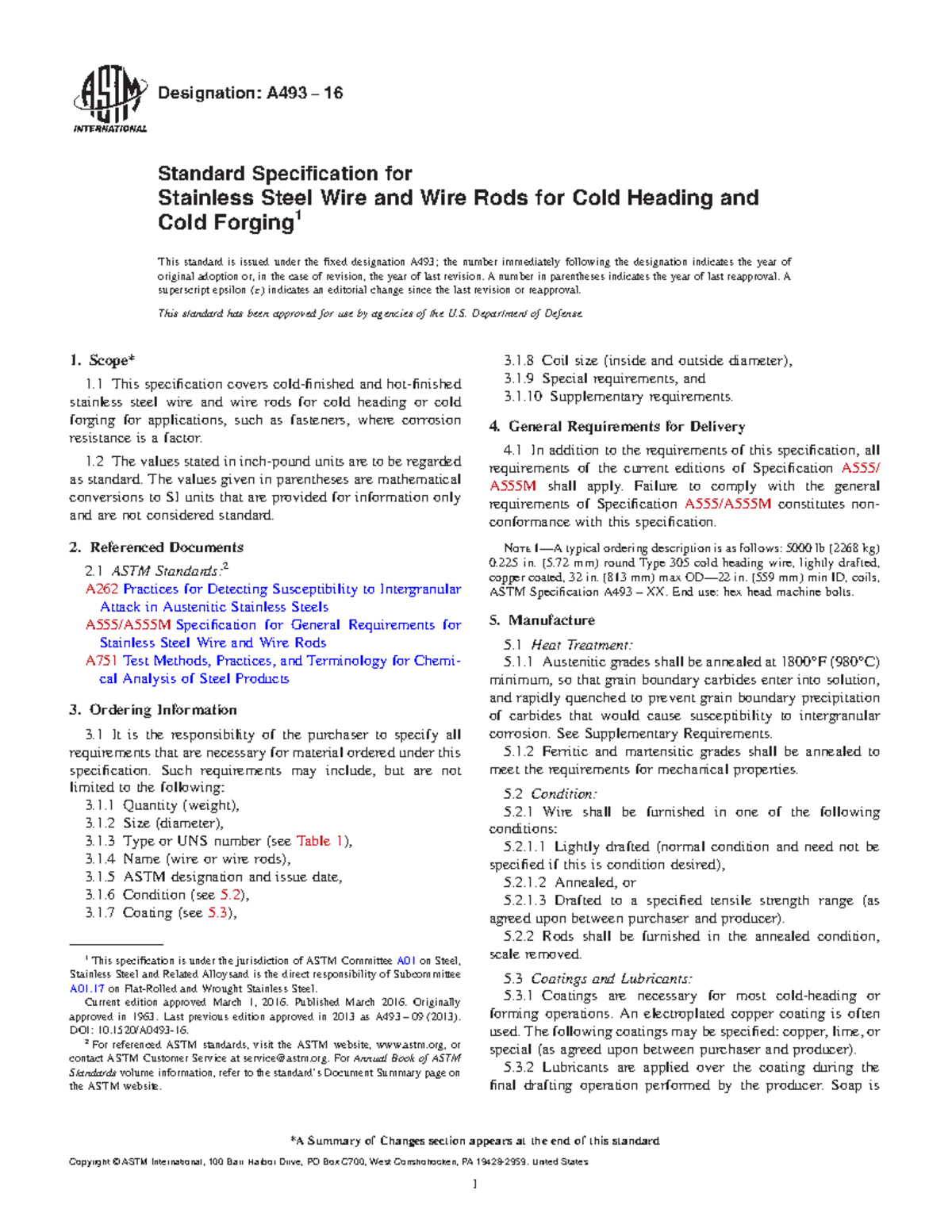 A 493 - 16 - kdhhd - Designation: A493− 16 Standard Specification for ...