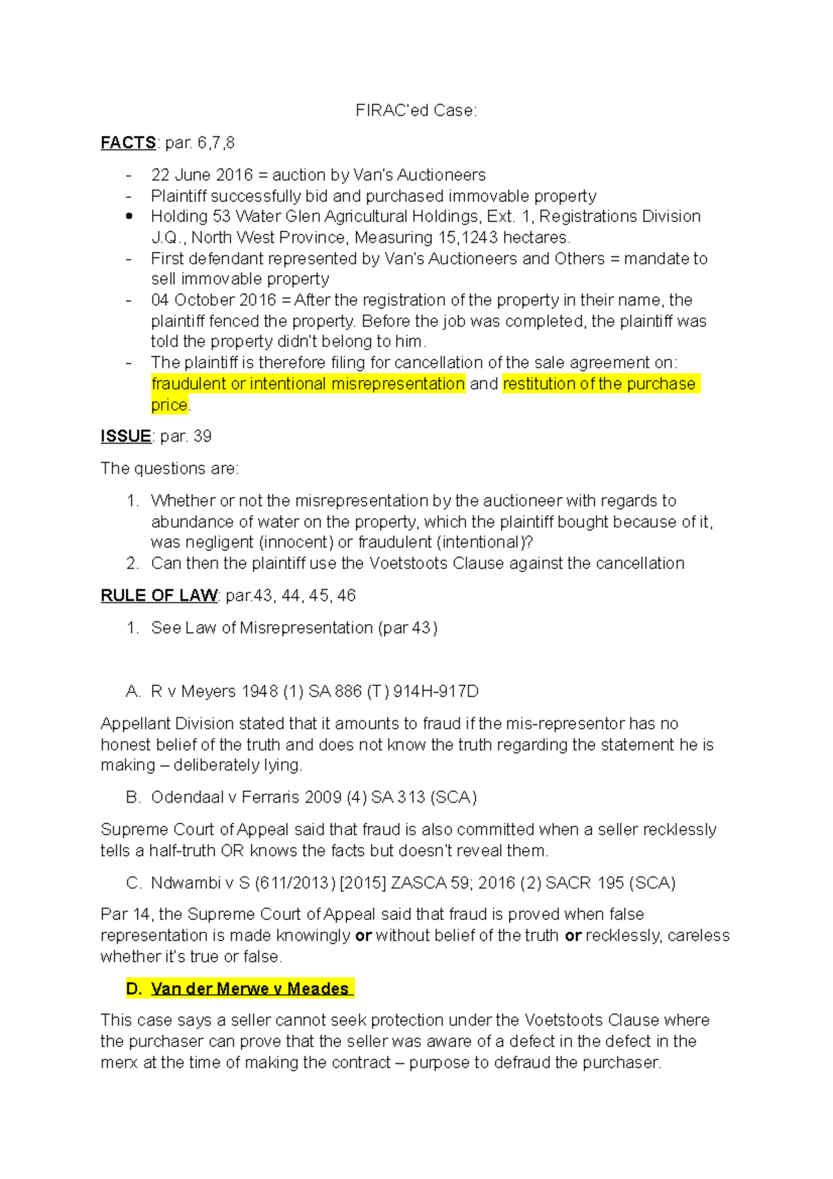 MKD Properties and VAW Belleggings case Firac'ed - FIRAC’ed Case: FACTS ...