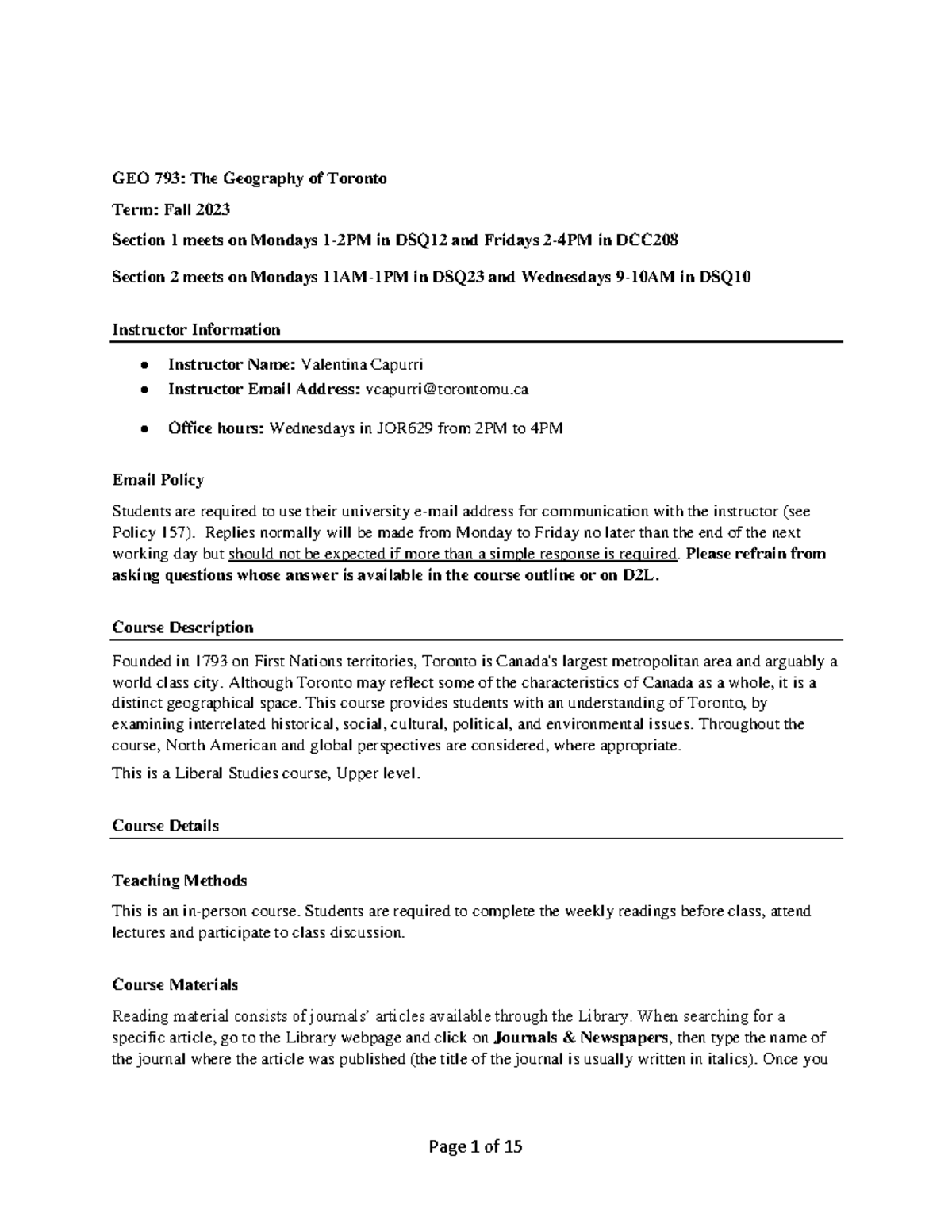 GEO793F23-pages CO - Page 1 of 15 GEO 793: The Geography of Toronto ...