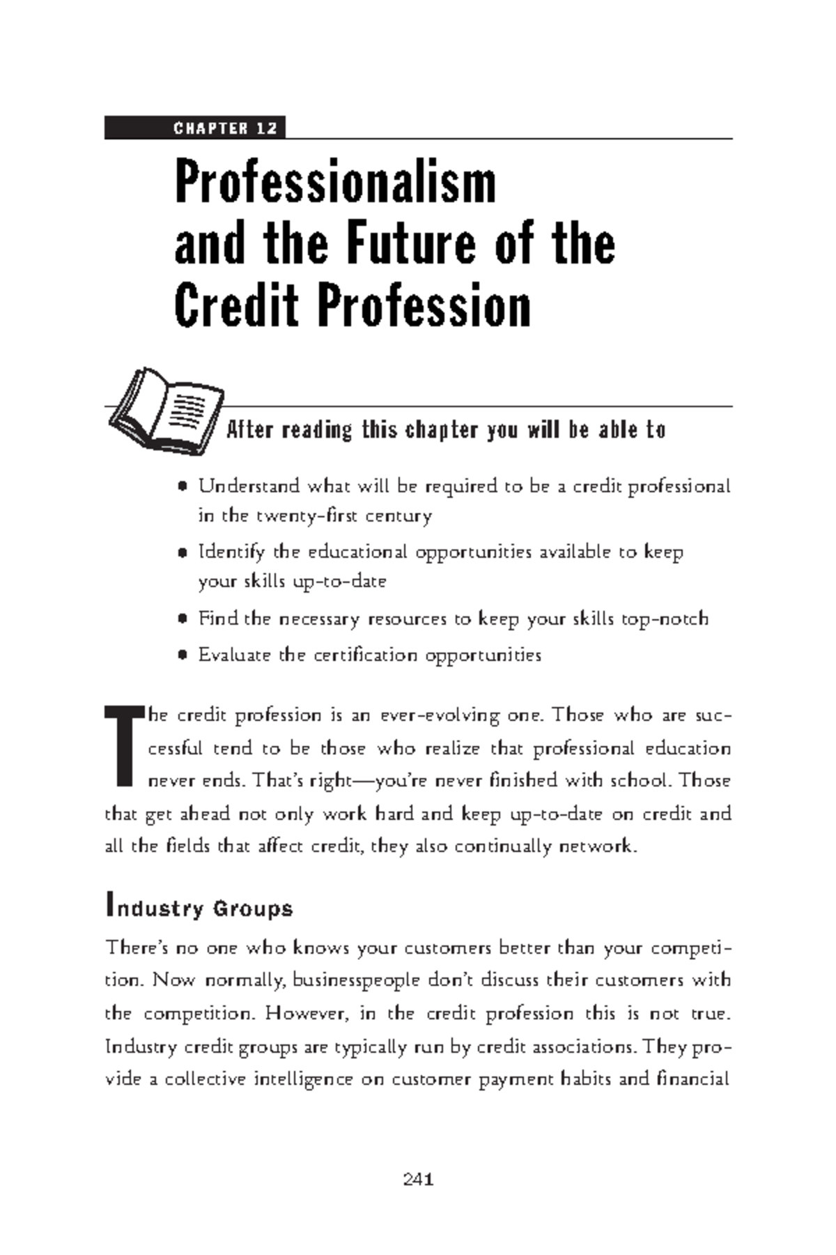 Chapter 12 Professionalism and the Future of the Credit Profession ...