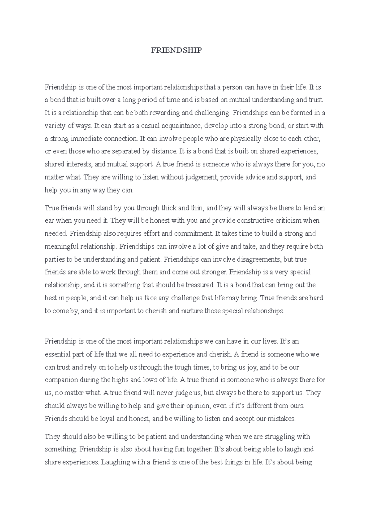 Friendship - true friends are always be there for us no matter what ...