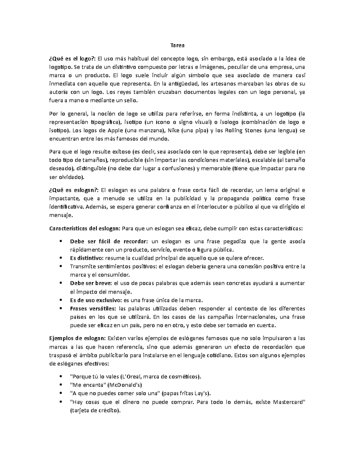 Tarea - Luis Alberto - Tarea ¿Qué es el logo?: El uso más habitual del ...