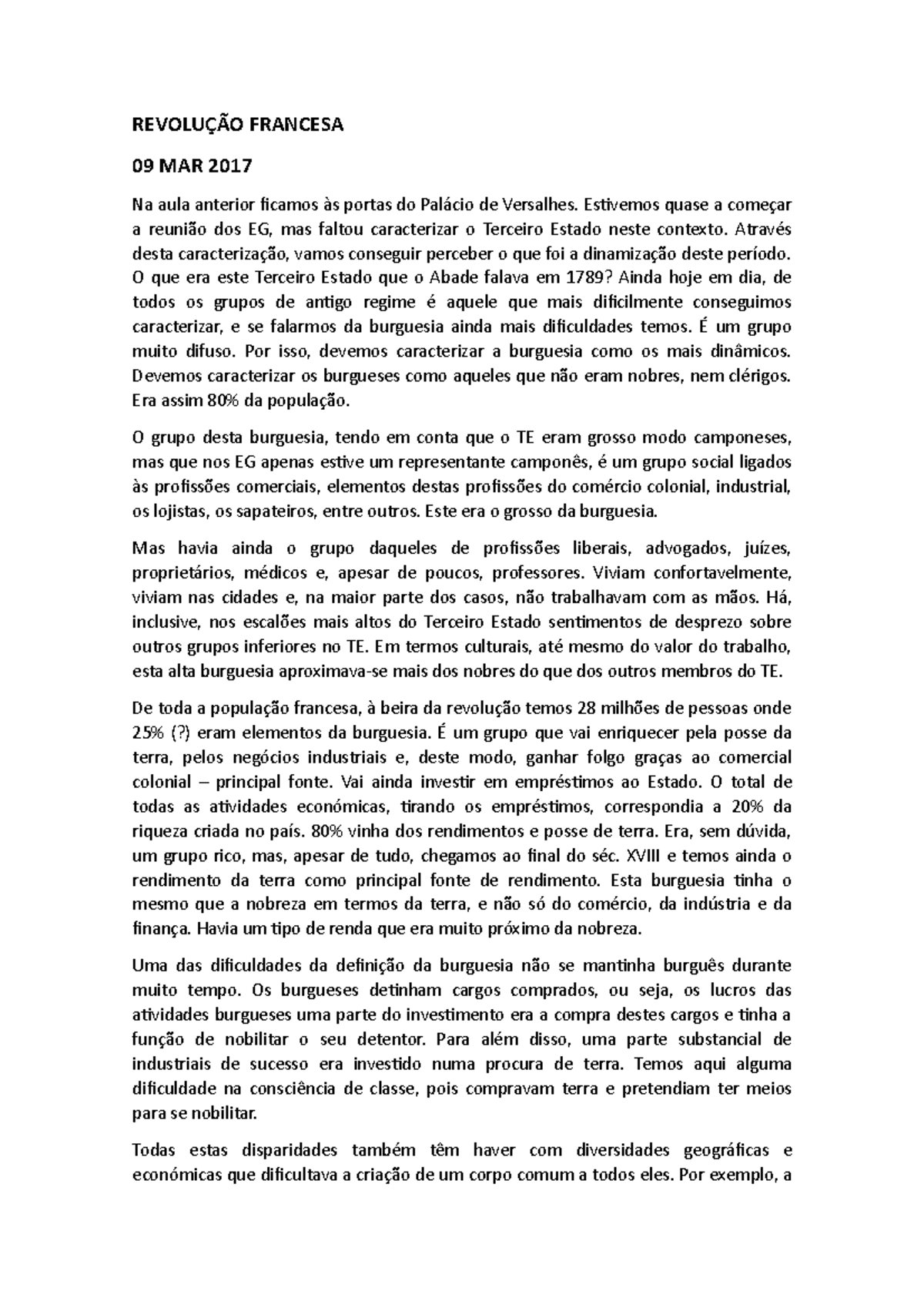 09 MAR 2017 - History of French Revolution - Class - REVOLUÇÃO FRANCESA ...