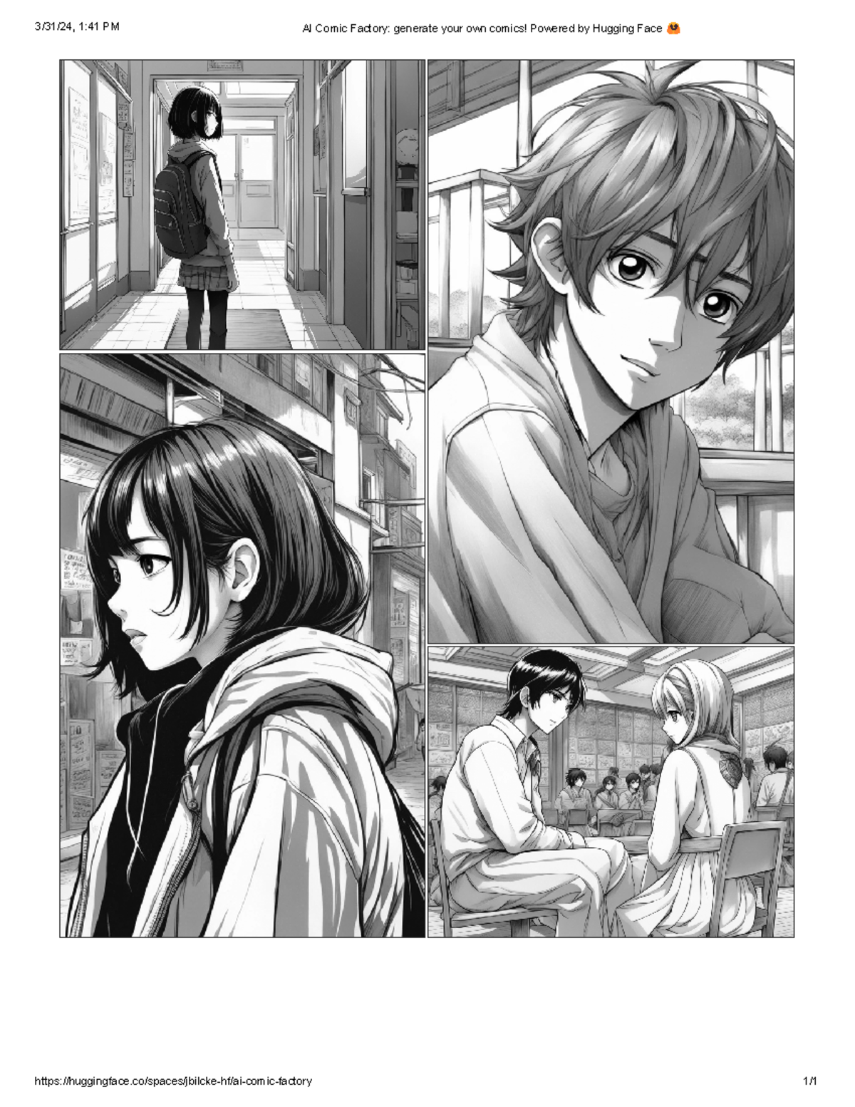 AI Comic Factory - a Hugging Face Space by jbilcke-hf - Bachelor of arts - 3/31/24, 1:41 PM AI ...