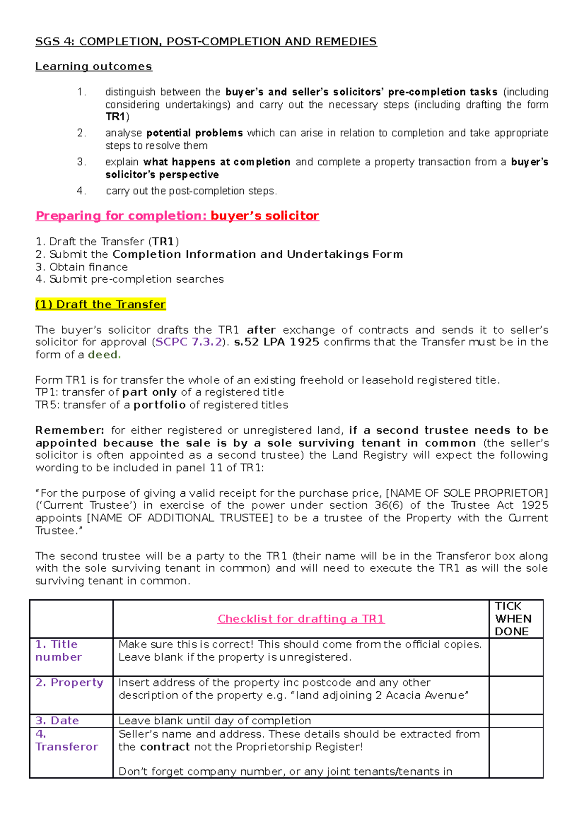 SGS 4 Completion and Remedies - SGS 4: COMPLETION, AND REMEDIES ...