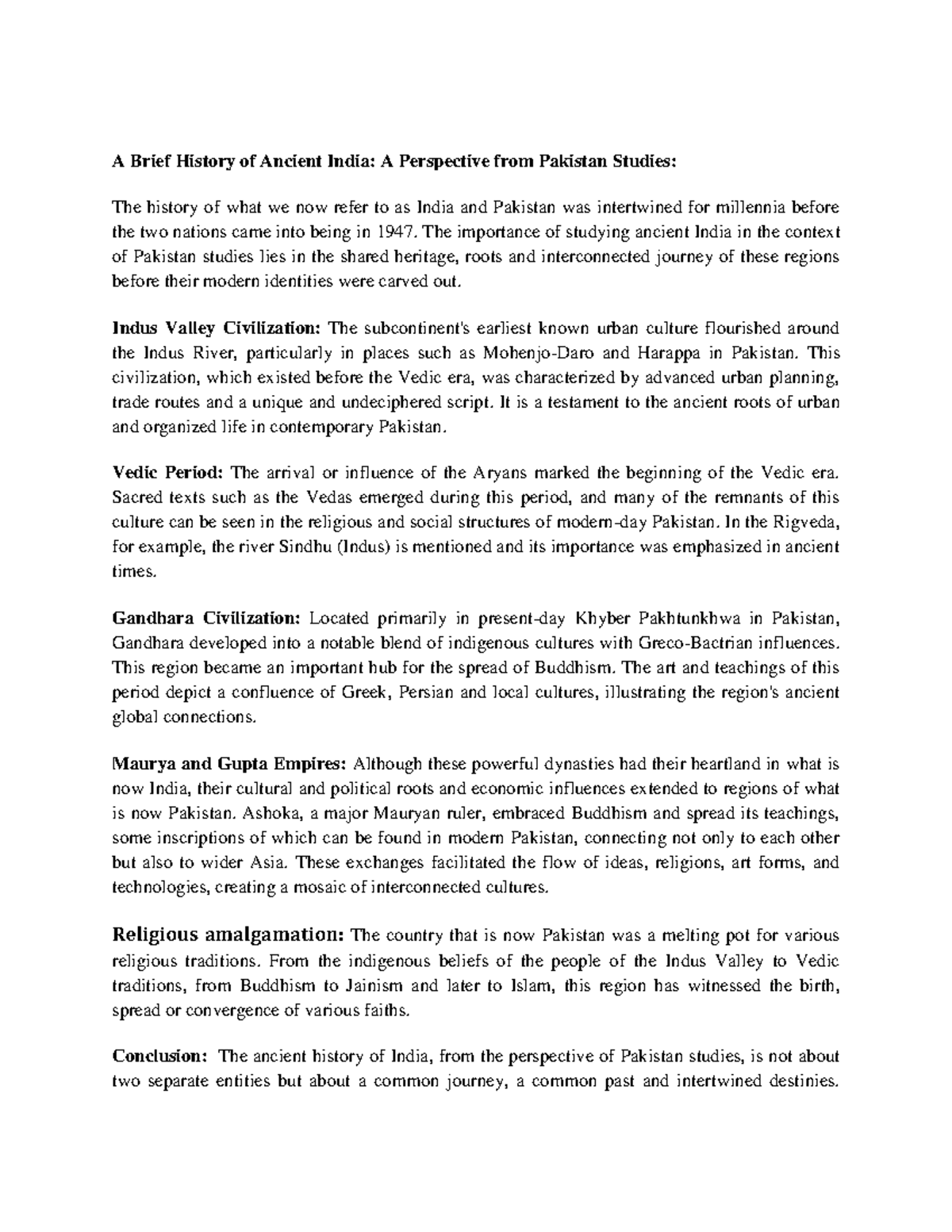 Lecture 1 Introduction to Ancient History of India and Indus valley ...