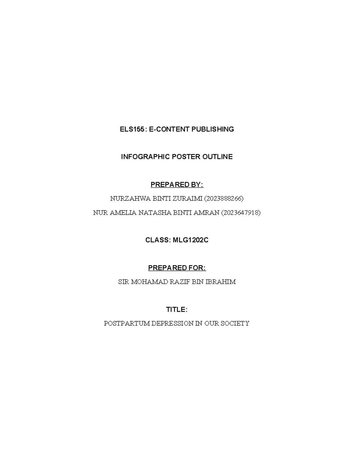 ELS155 Infographic Poster Outline - e-Content Publishing - ELS155: E ...