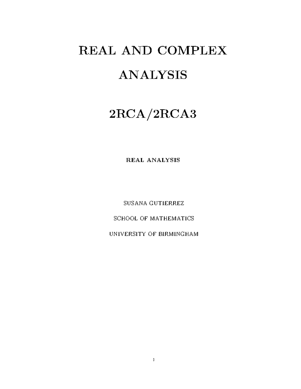 RCA Complete Lecture Notes - REAL AND COMPLEX ANALYSIS 2RCA/2RCA REAL ...