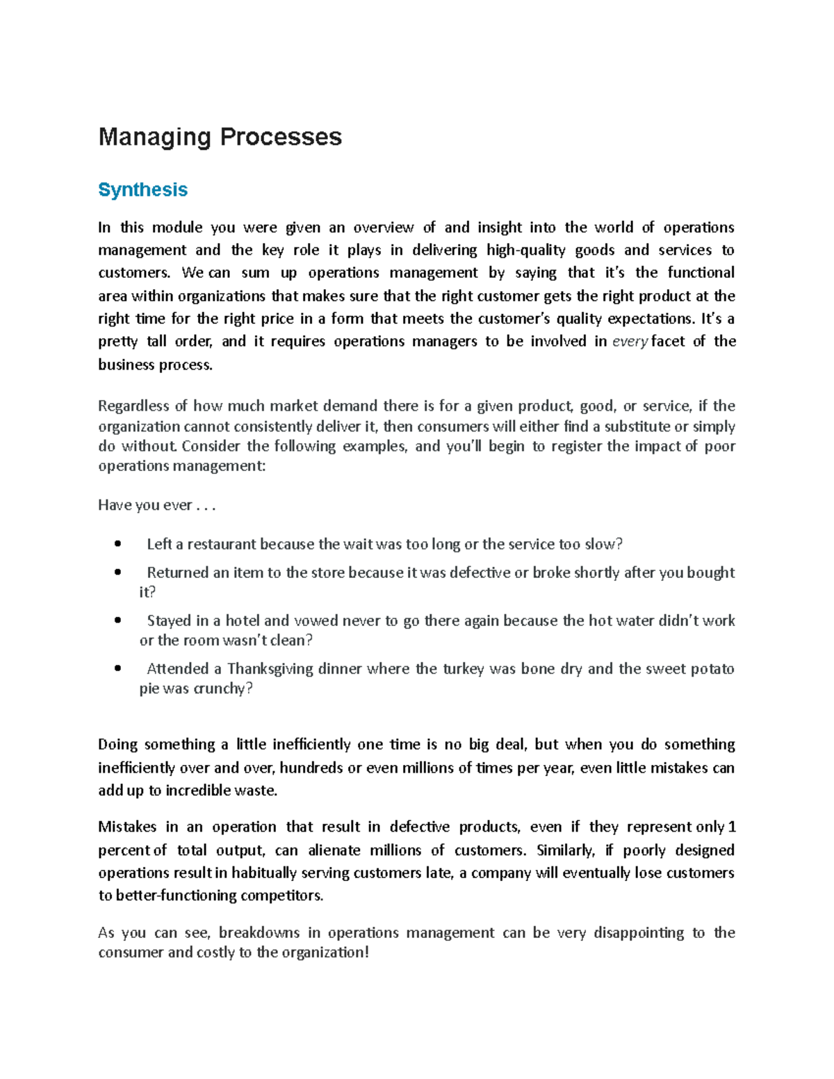 Managing Processes - Management process is a process of setting goals ...
