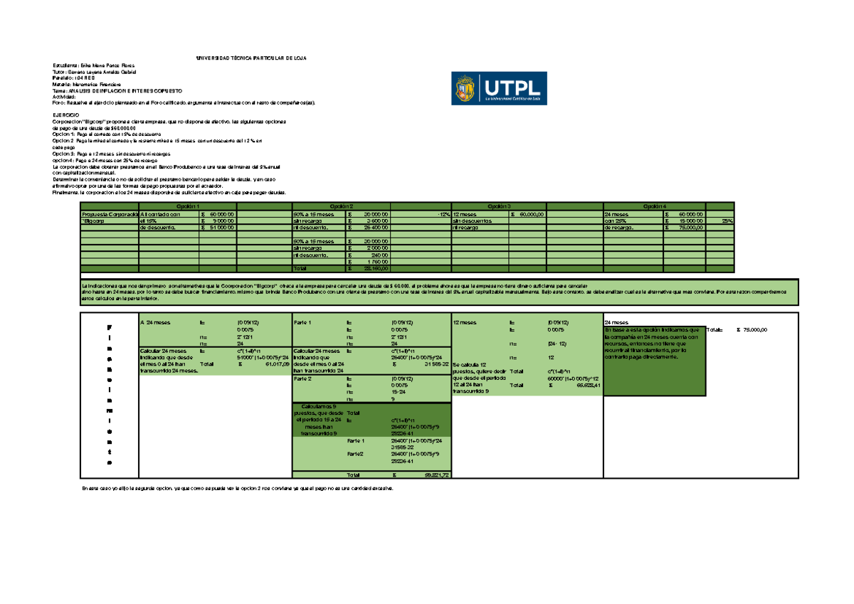 FORO Analisis DE Inflacion E Interes Compuestoerika - Materia ...