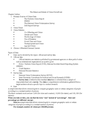 Violent Crime Ch. 10 Power Point Notes - Violent Crime Ch. 10 ...