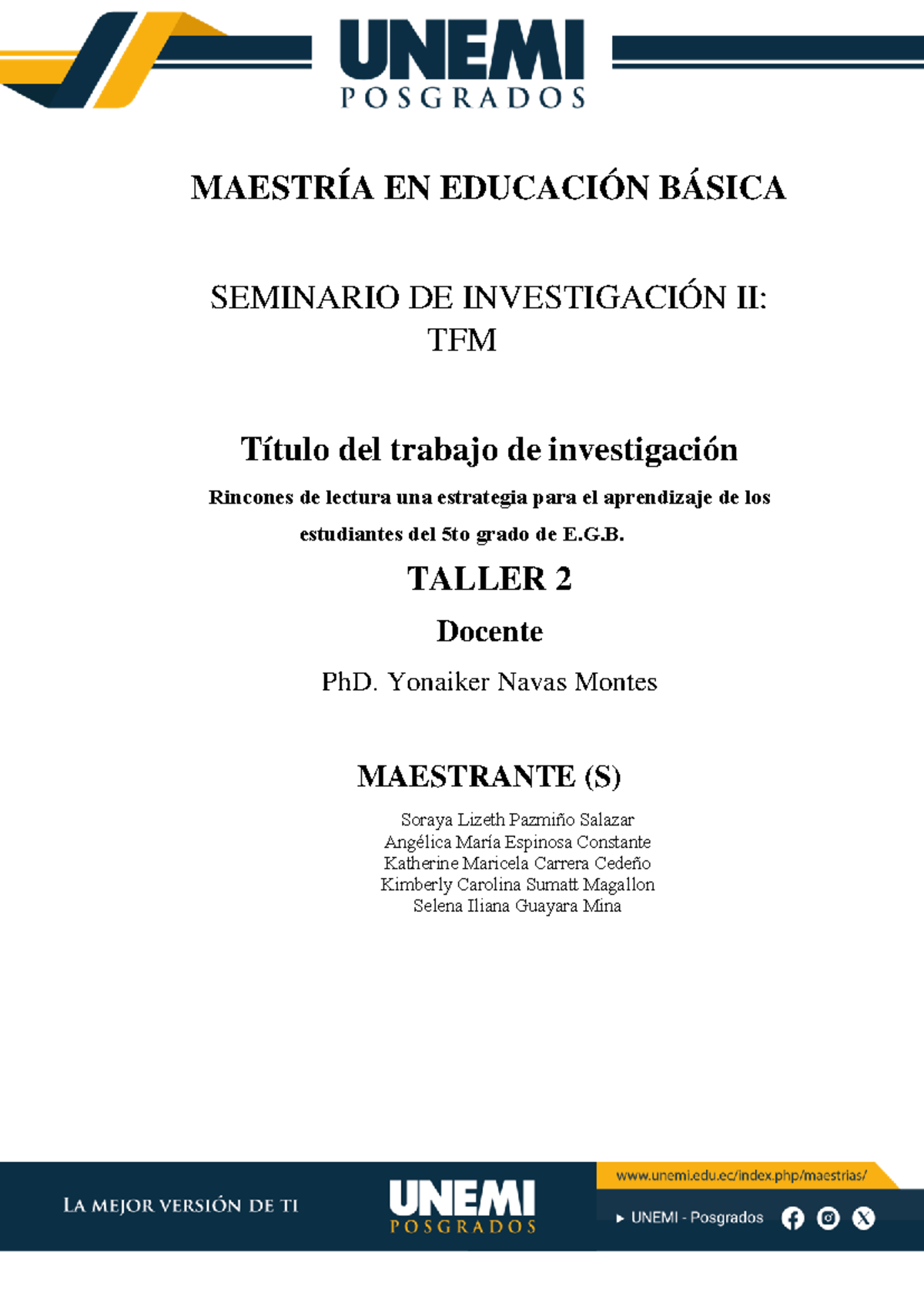 Tarea 2 TFM 2 Grupal - MAESTRÍA EN EDUCACIÓN BÁSICA SEMINARIO DE ...