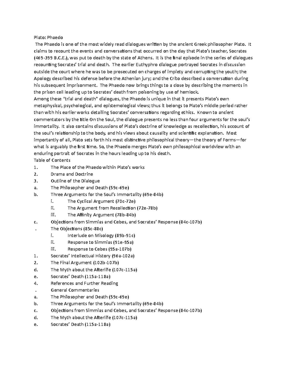 Plato Notes on The Five Dialogues covering the Popular Dialogues ...