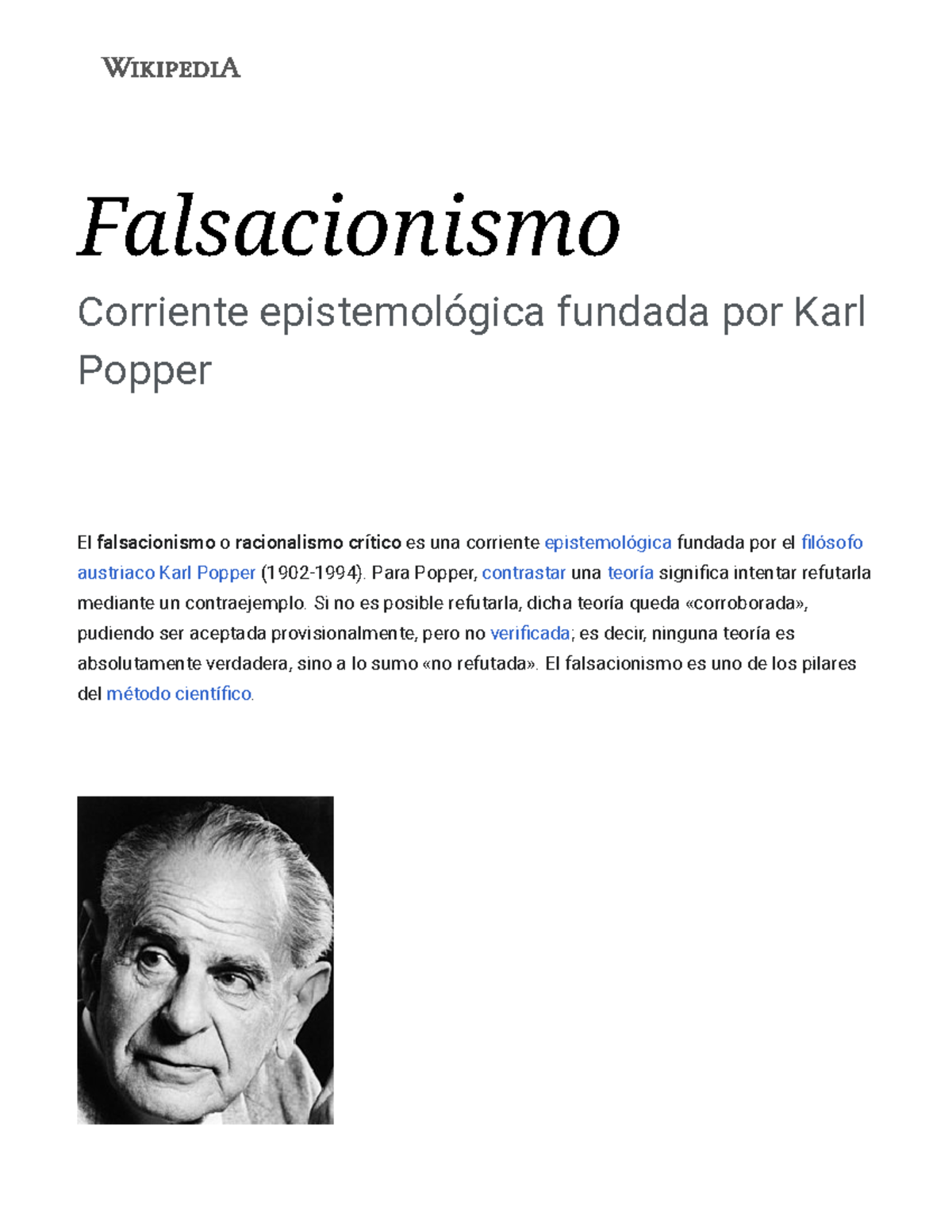 Falsacionismo - Wikipedia, la enciclopedia libre - Falsacionismo ...