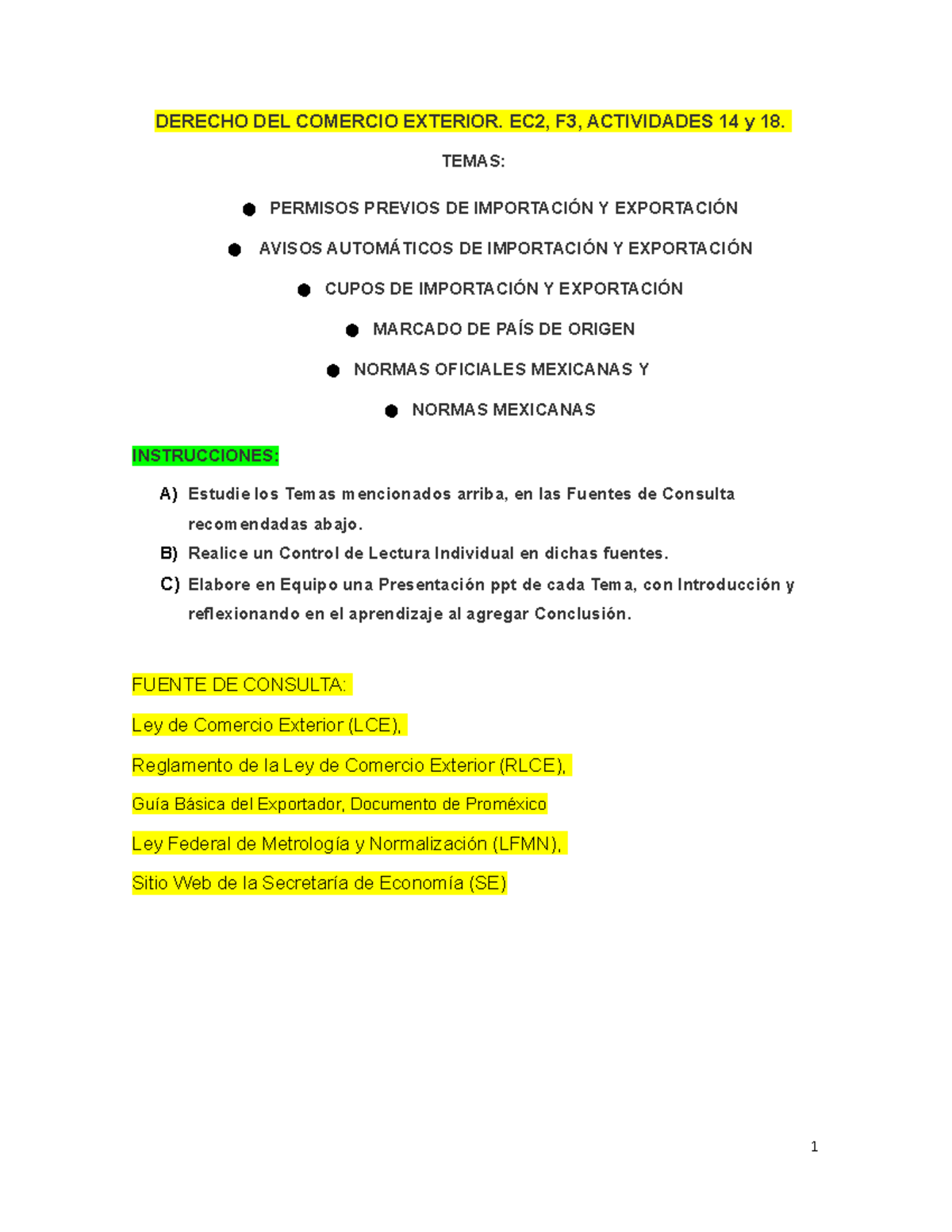 Activ. 14 EC2 F3, Permisos Previos y Activ.18 EC F4 Cupos y mas NOMs ...