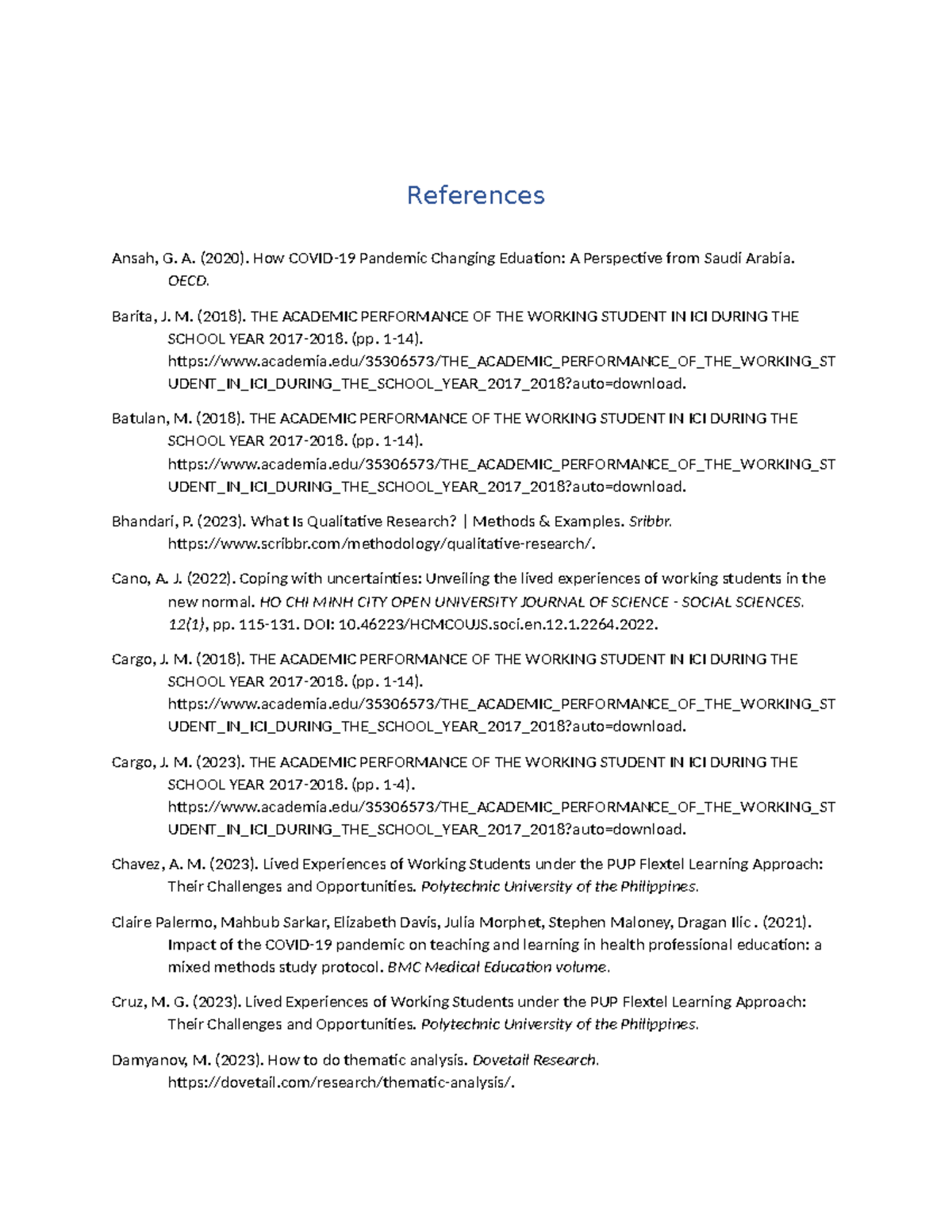 References - No comment - References Ansah, G. A. (2020). How COVID-19 ...