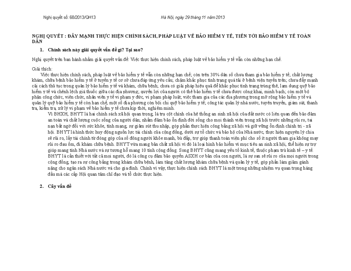 Thi cspt - cspt - Nghị quyết số: 68/2013/QH13 Hà Nội, ngày 29 tháng 11 năm 2013 NGHỊ QUYẾT : ĐẨY ...