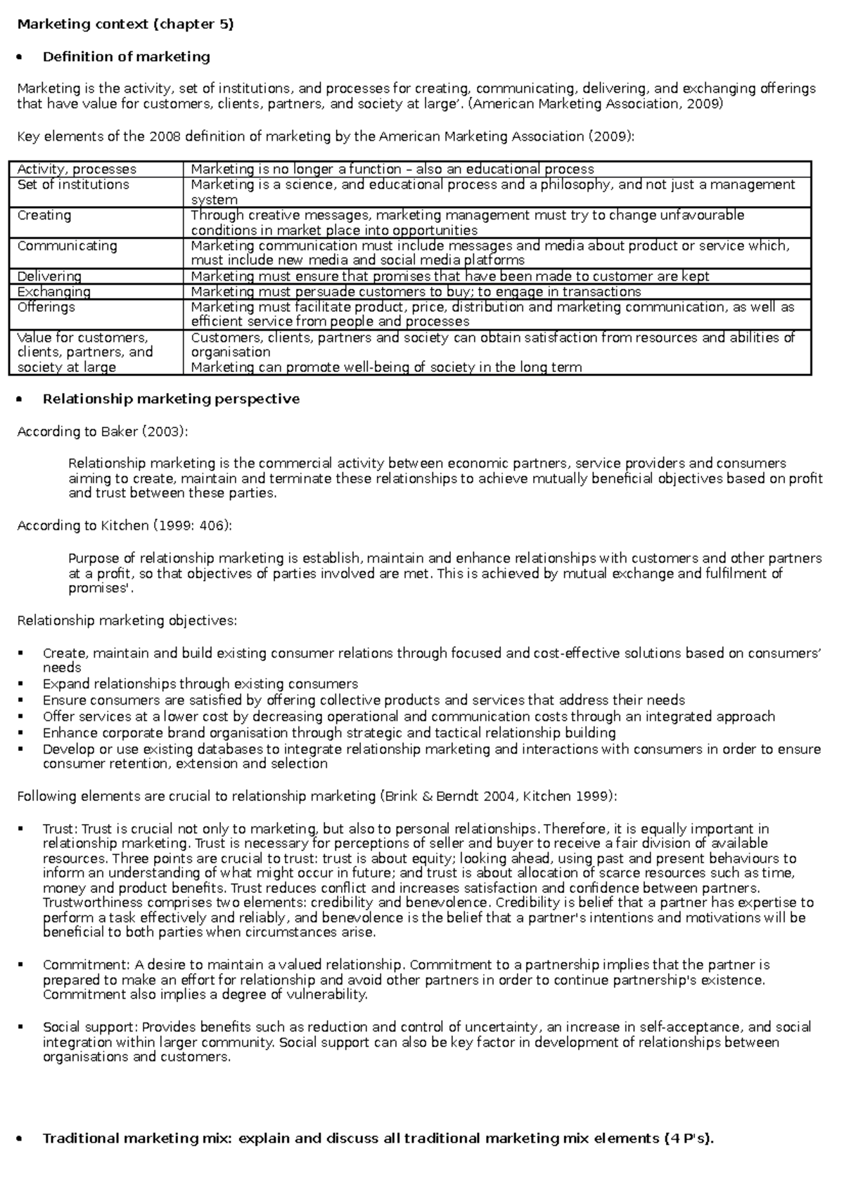 COM3701-study notes oct 2015 - Marketing context (chapter 5) Definition ...
