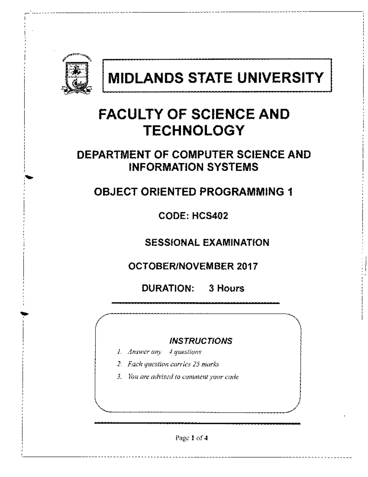 HCS402 NOV 2017 - ppwork - Information Systems - Studocu