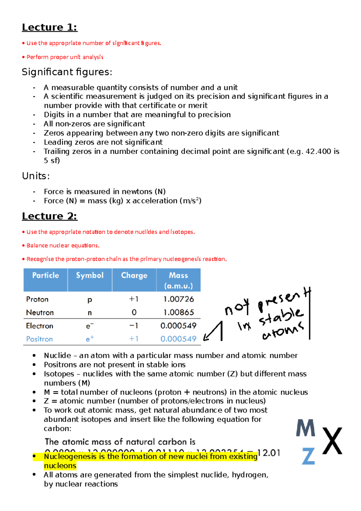 Week 1 notes (significant figures and radiation eqns) - Lecture 1: Use ...