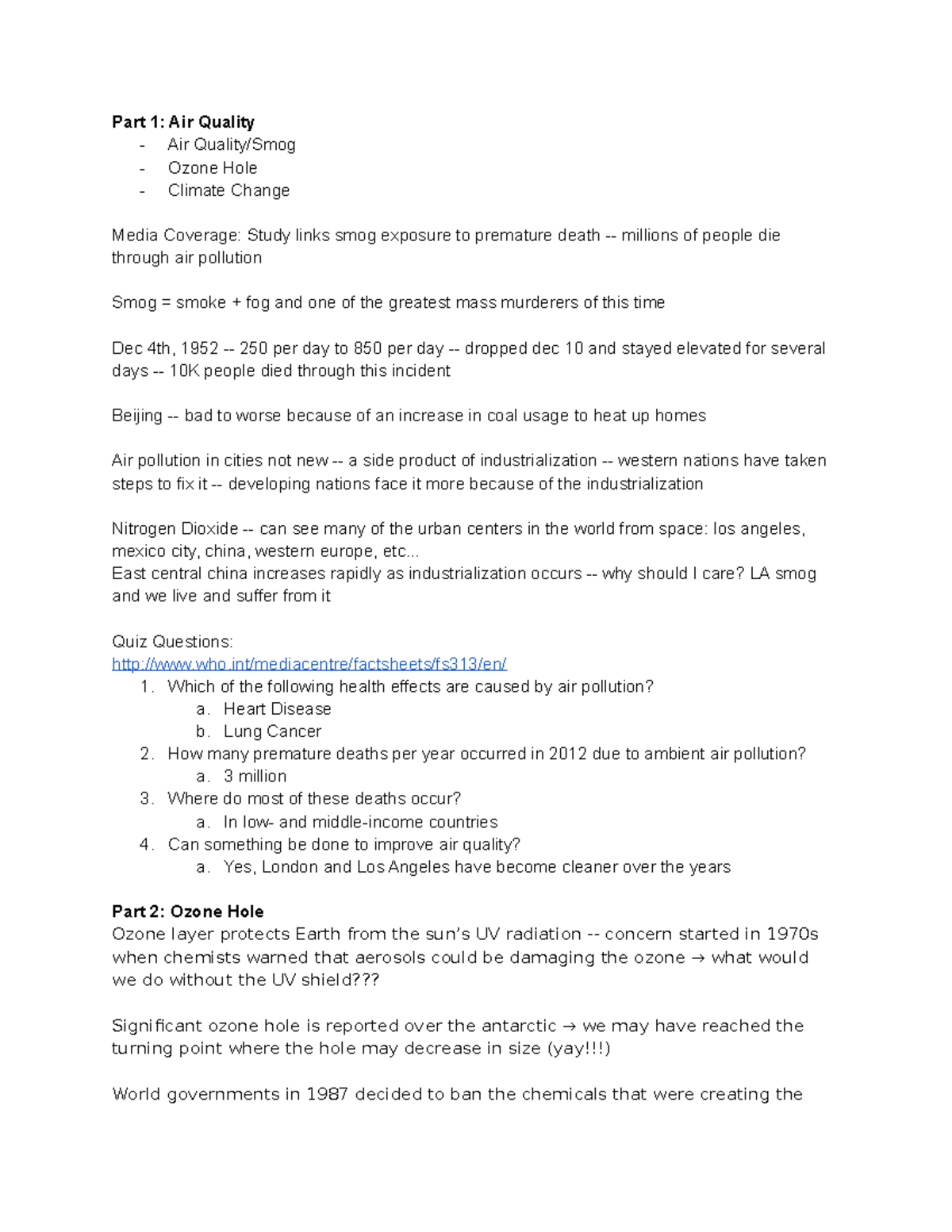 1. Introduction and Motivation - Part 1: Air Quality Air Ozone Hole ...