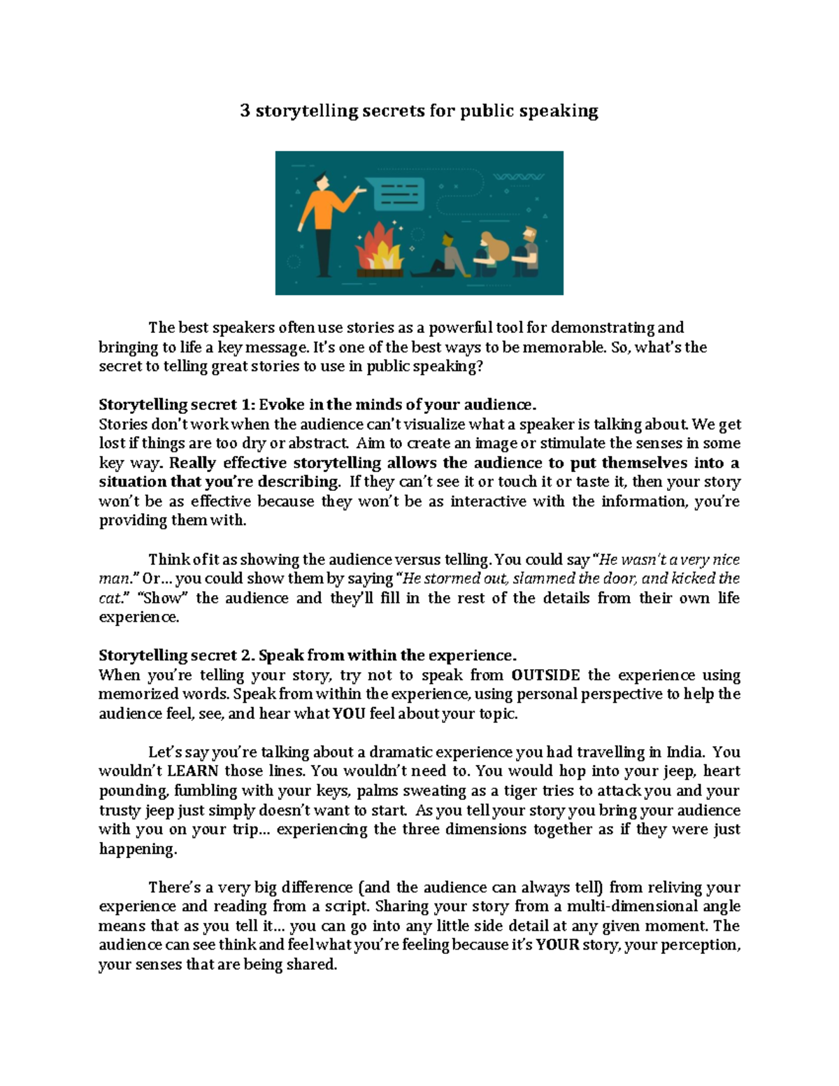 3 storytelling secrets for public speaking - It's one of the best ways ...