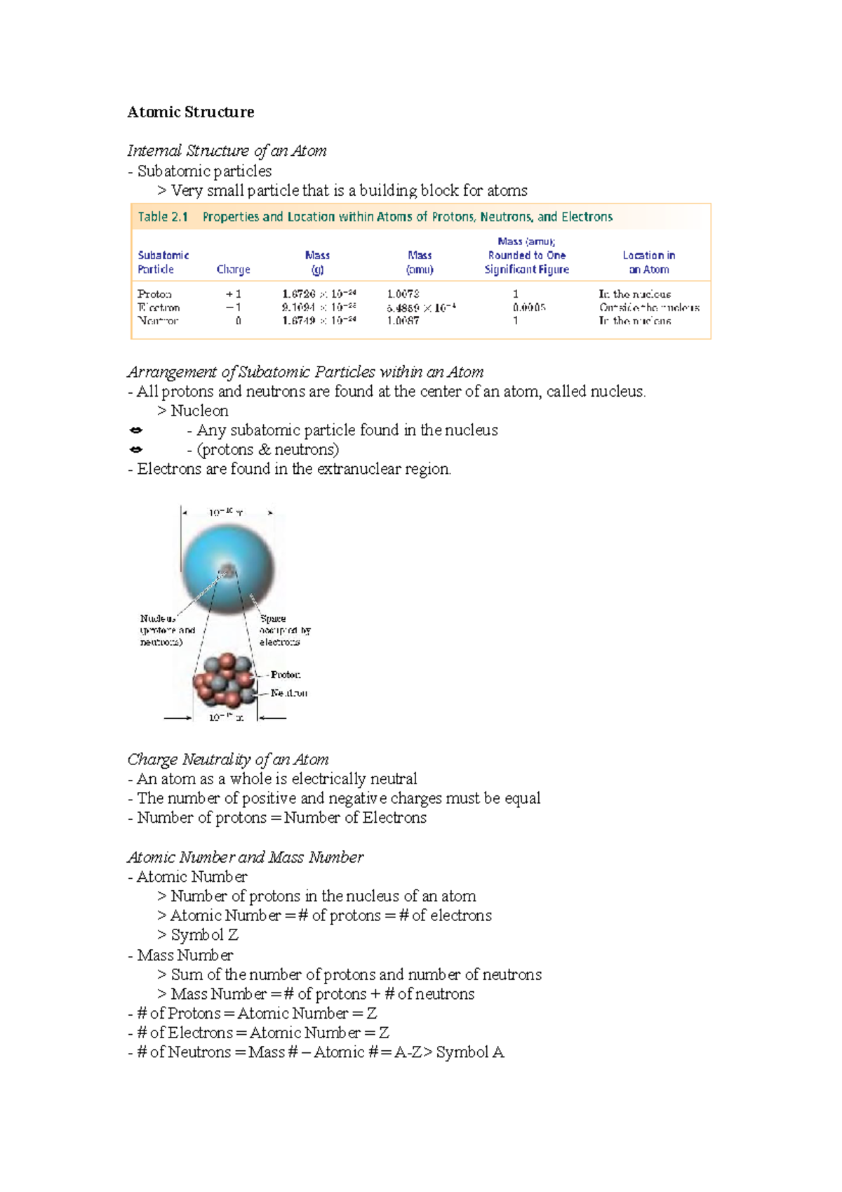 Atomic Structure - Atomic Structure Internal Structure of an Atom ...